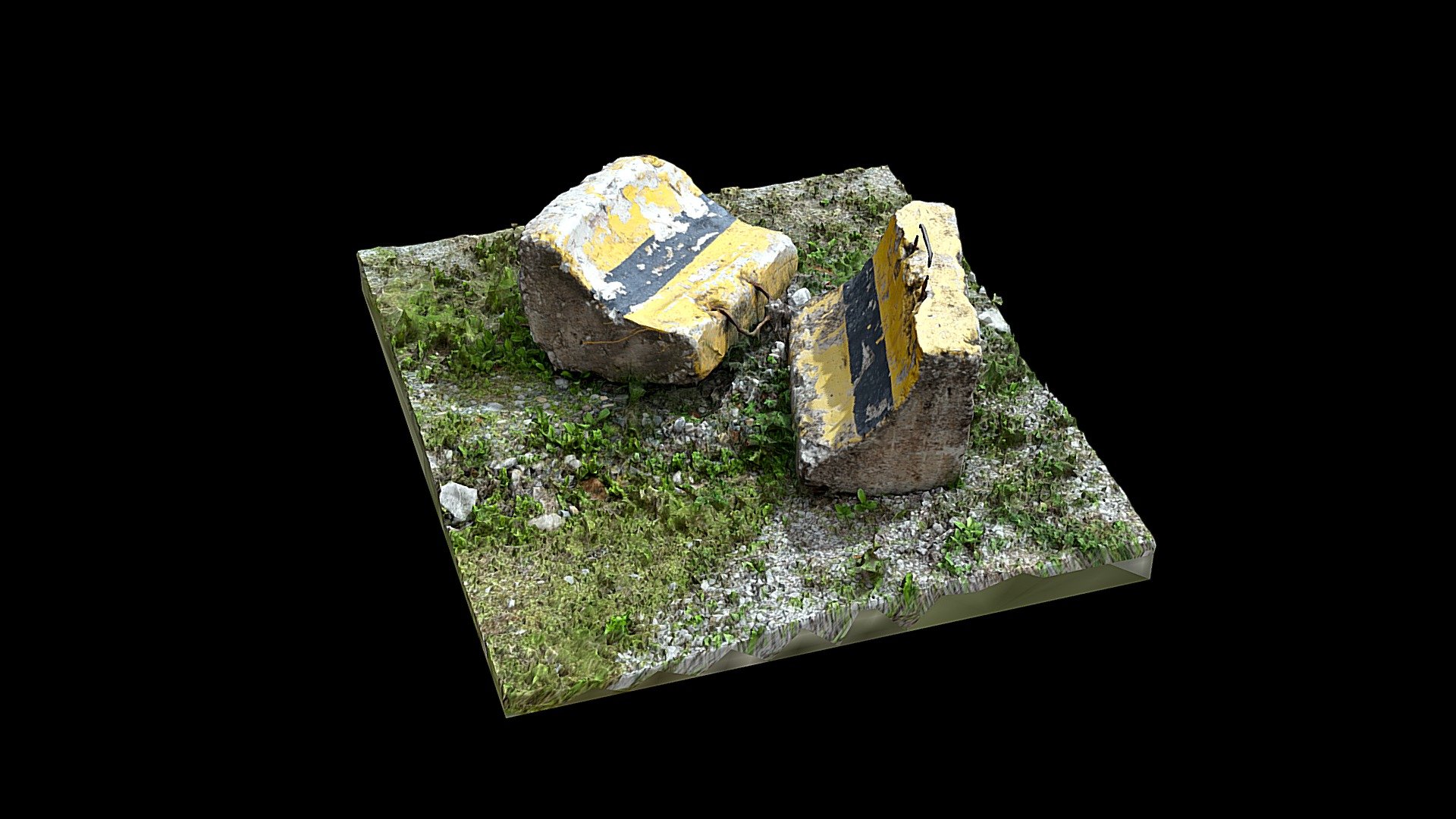 Broken Stone Roadblock-Freepoly.org - Download Free 3D model by ...