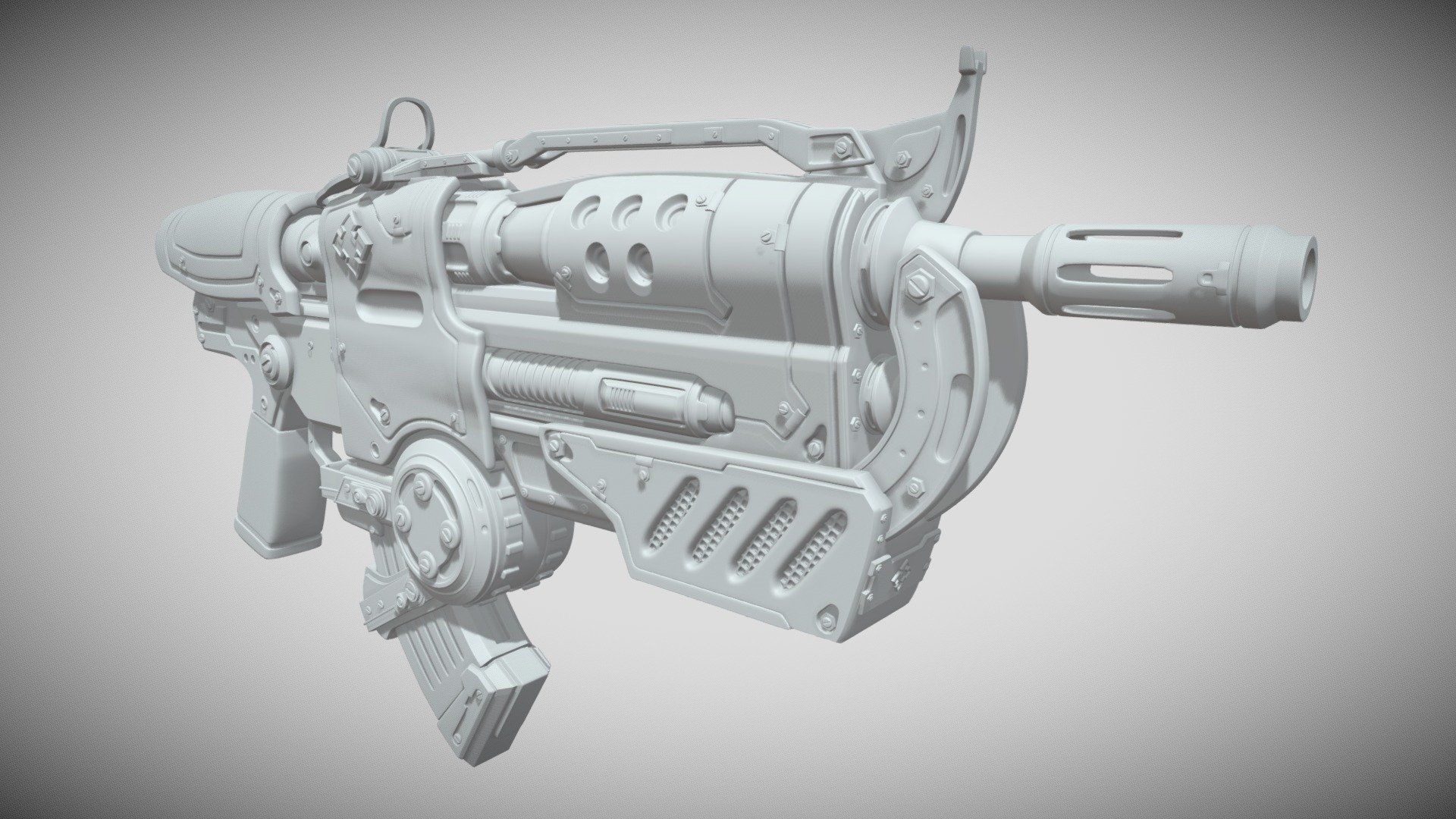 Gears of War - Hammerburst II (high poly) - 3D model by Noxxe23 ...