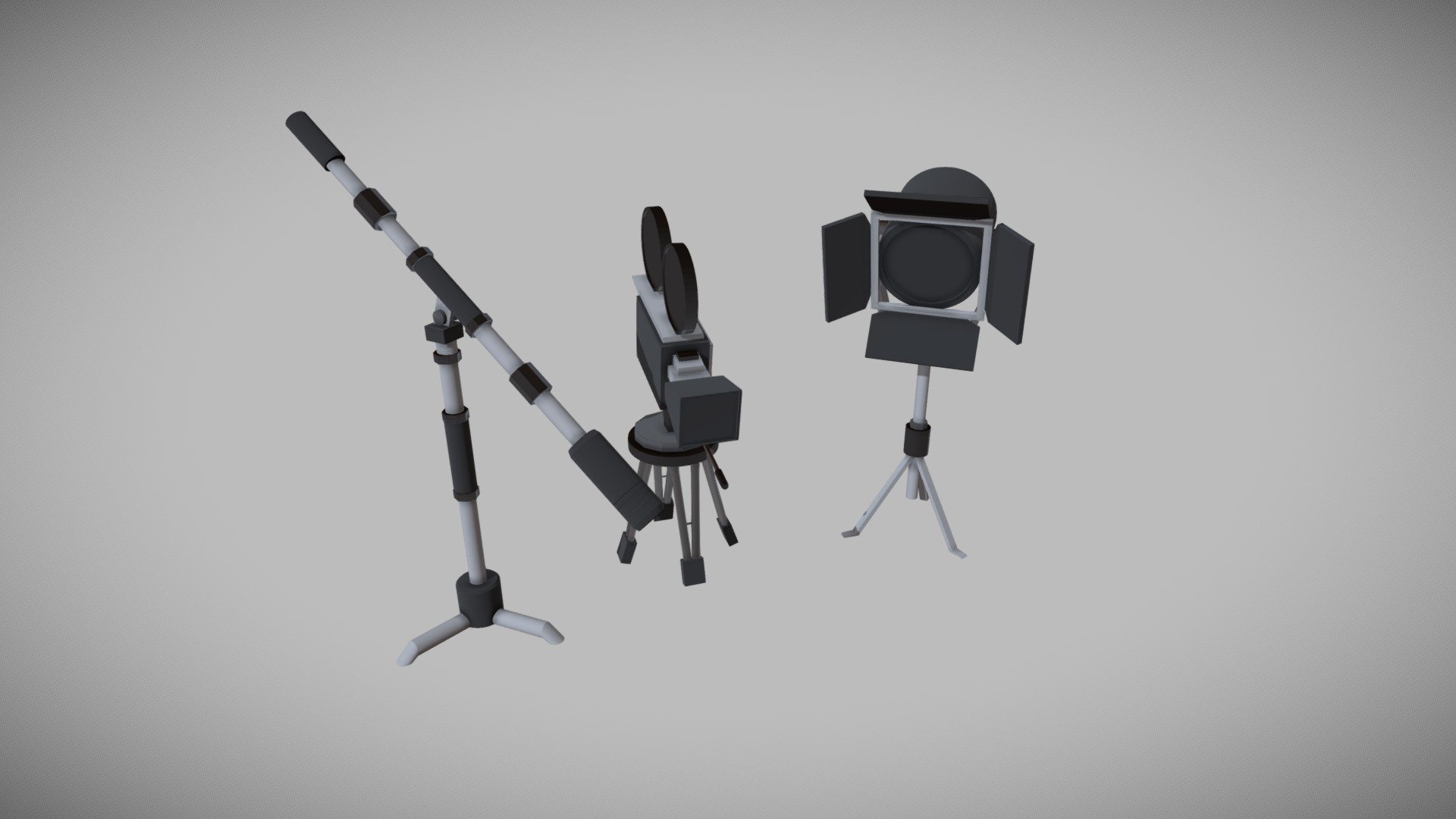 Camera, Lights and Microphone - Download Free 3D model by Doctor Dice ...