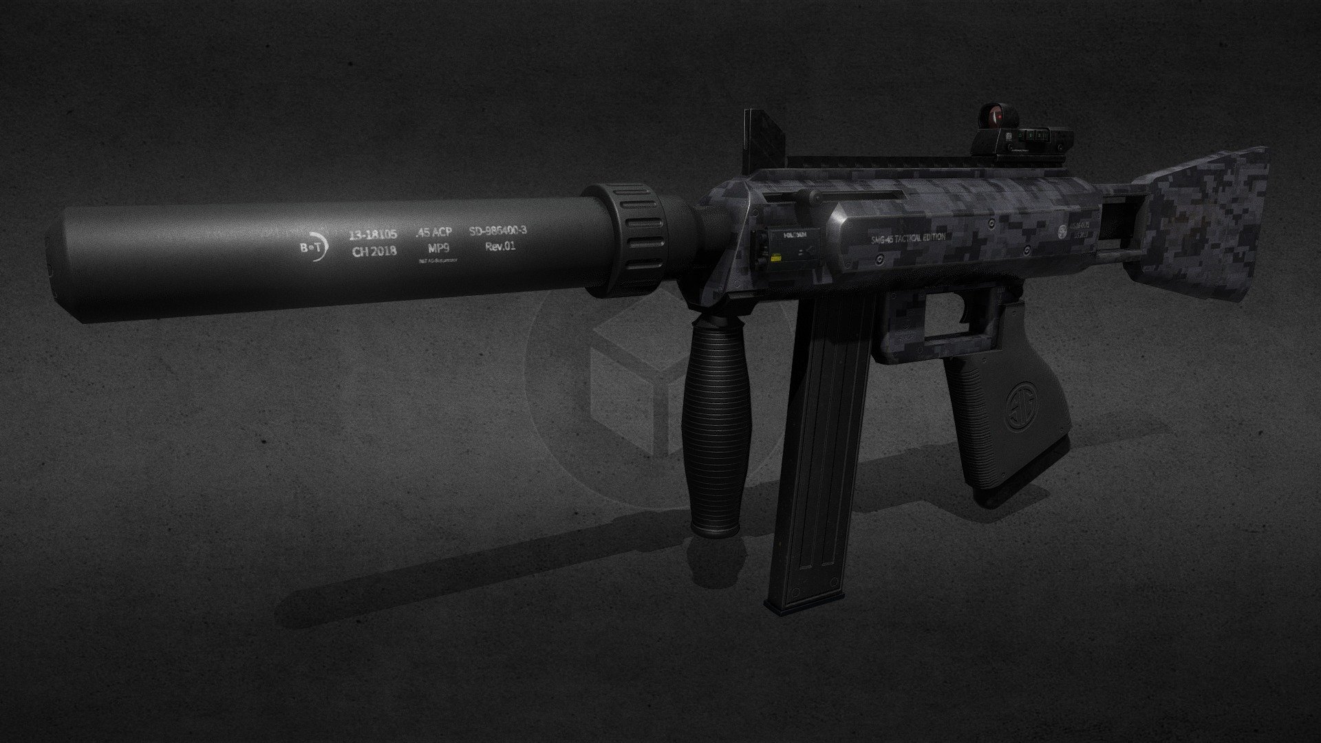 TACTICAL SMG - Buy Royalty Free 3D model by Romain PERRONE (@ob1style ...
