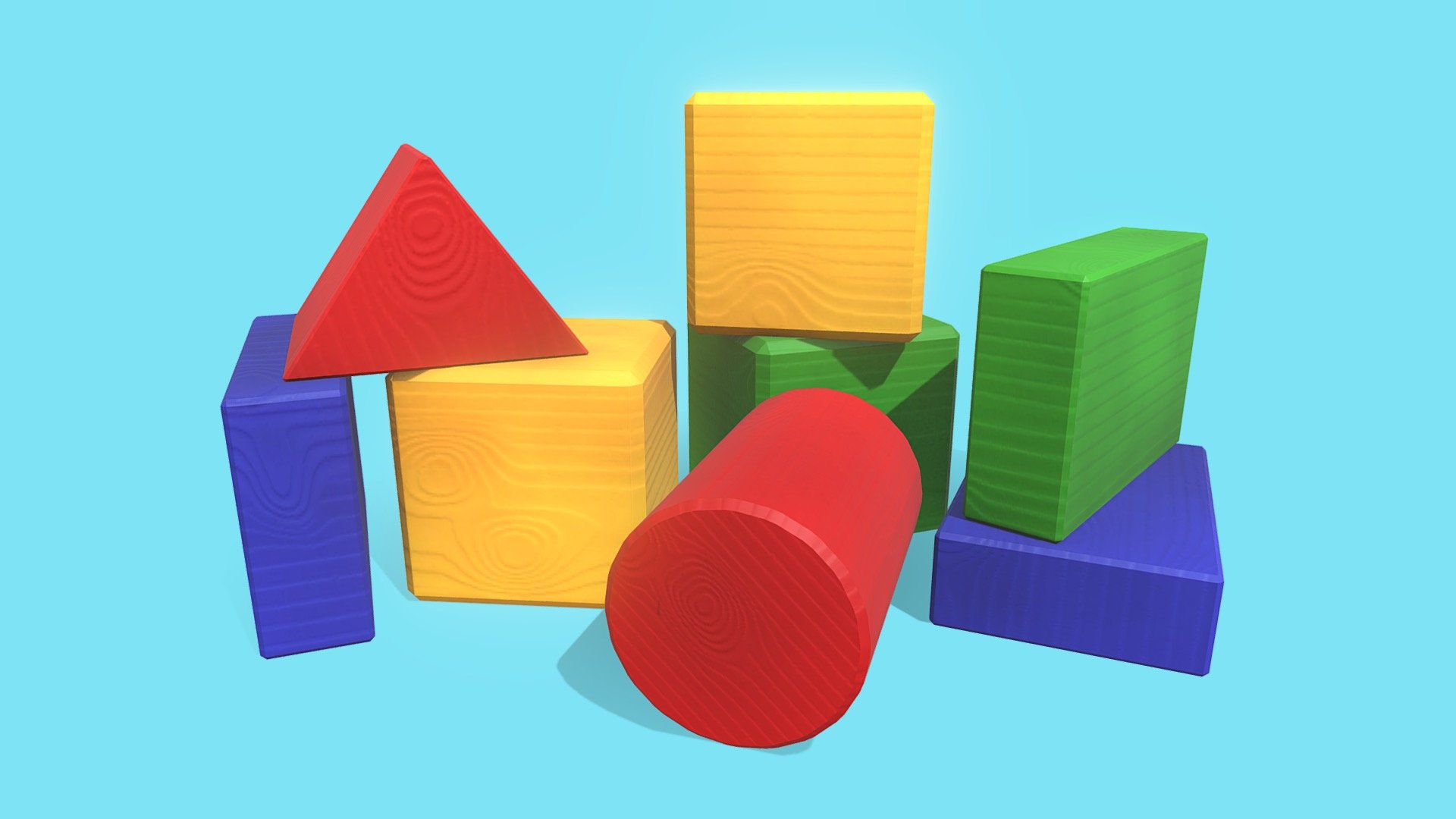 Wooden Blocks - 3D model by daynke [25b6dbf] - Sketchfab