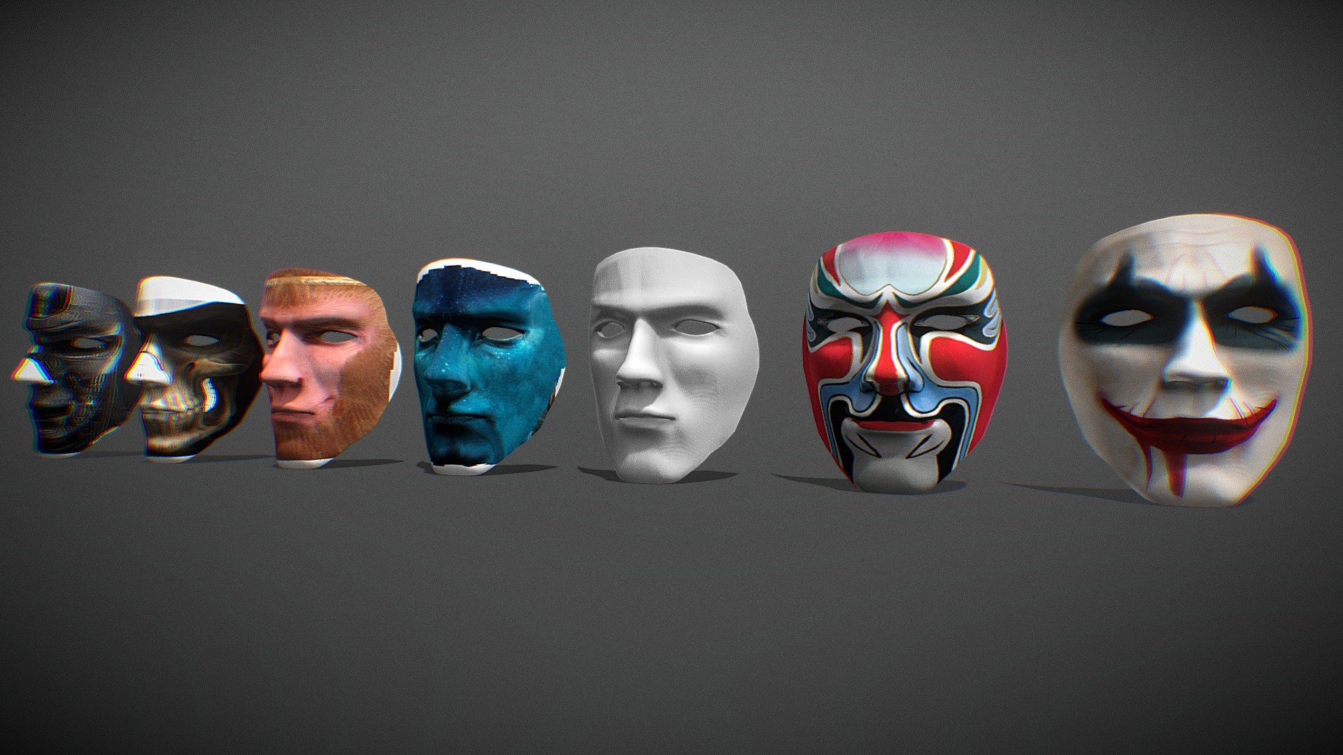 7 Masks - Buy Royalty Free 3D model by Zhang Shangbin ...