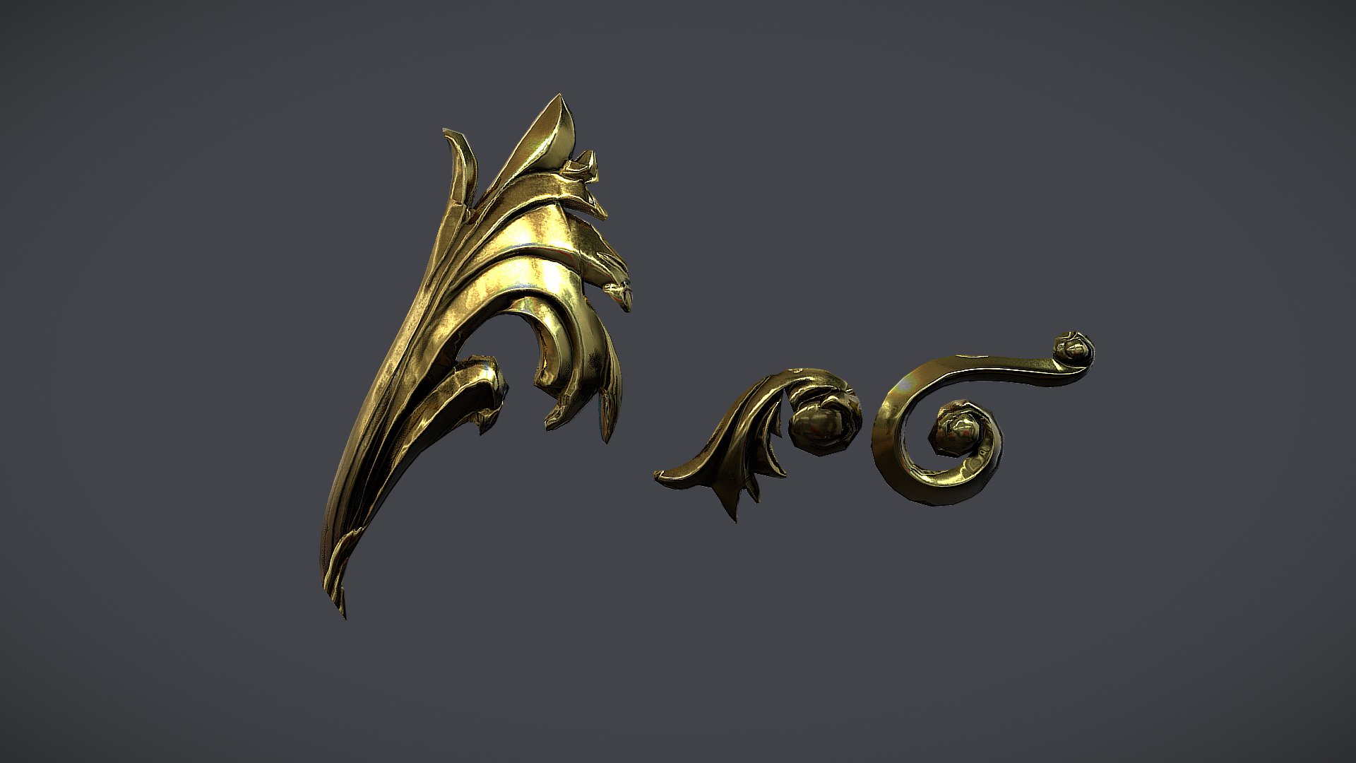 Ornamental Gold Swirls - Buy Royalty Free 3D model by 3dia [25bf194 ...