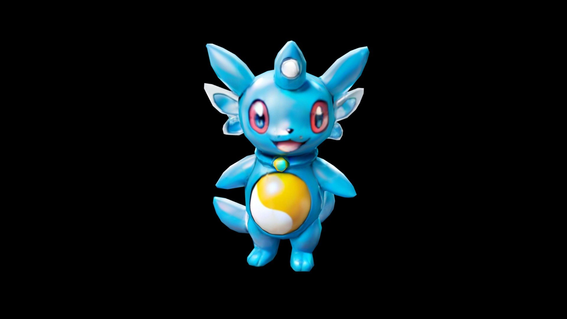 "Smile - A Photo of a Blue Dragon-like Pokemon A - Download Free 3D ...