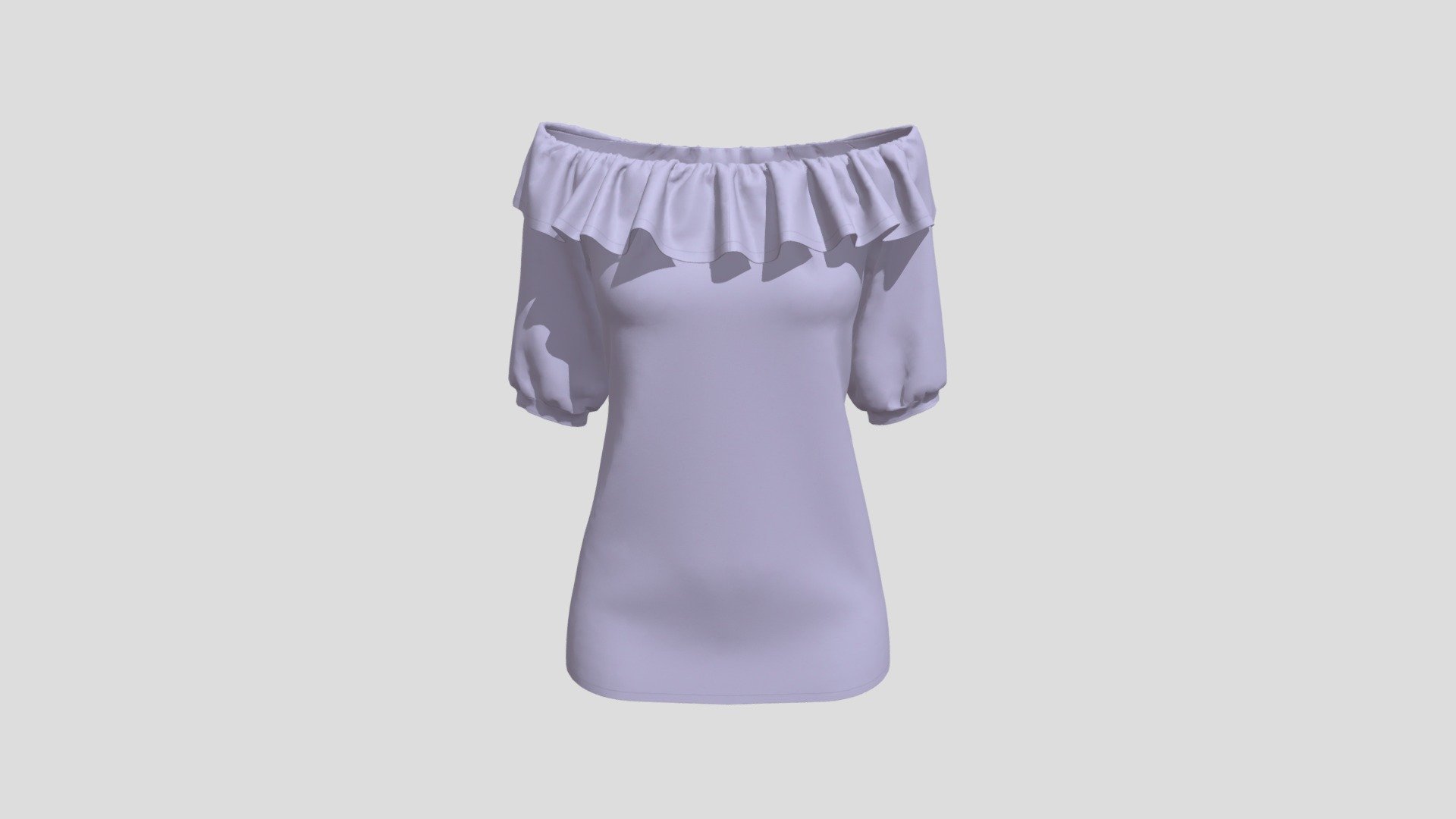 Ruffle Collar Blouse - Buy Royalty Free 3D model by najdmie [25c1565 ...