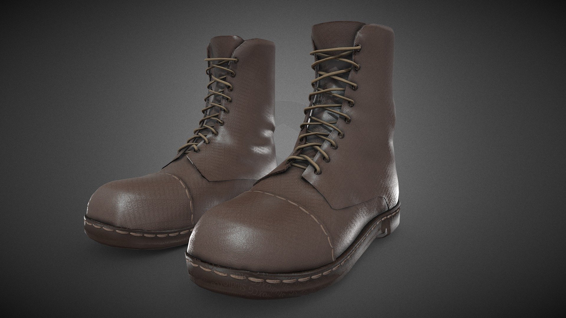 Brown Boots Style 1 - Buy Royalty Free 3D model by CG StudioX (@CG ...