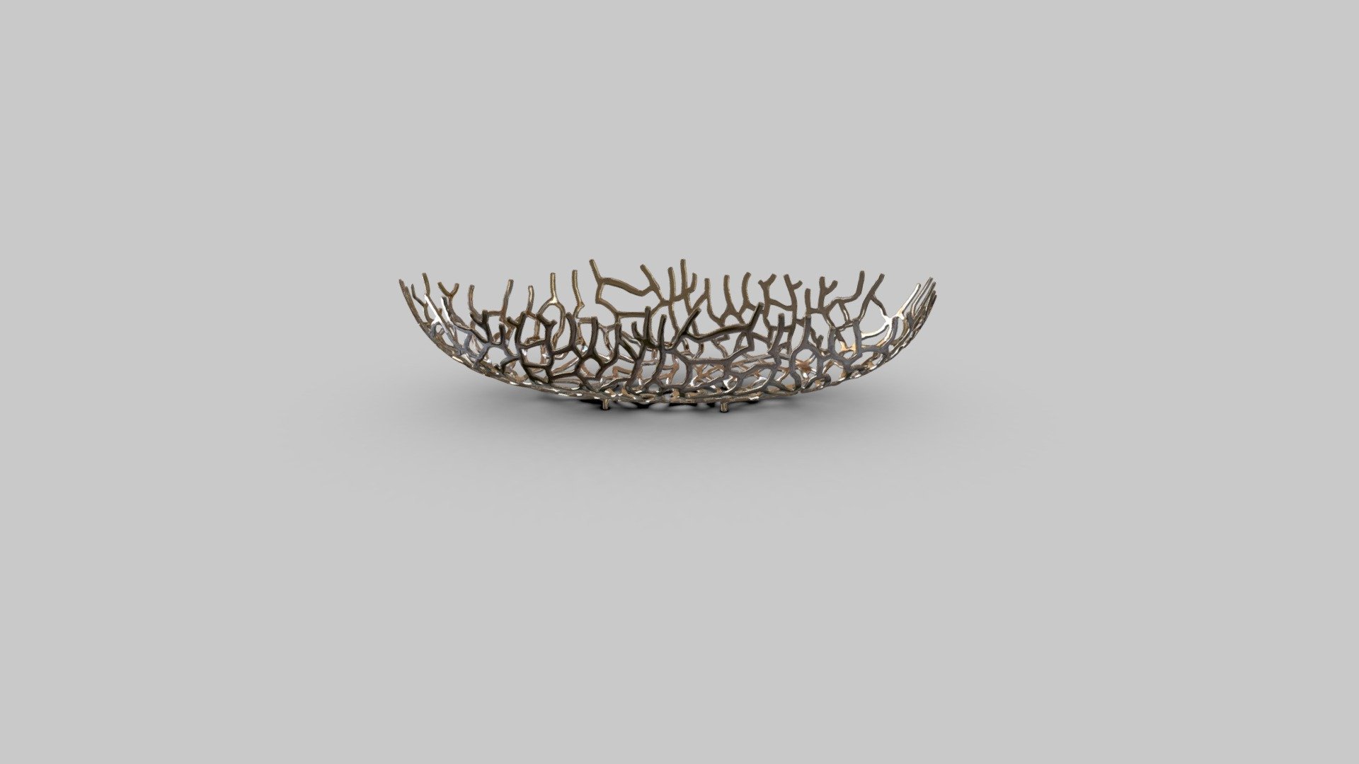 Nickel Oval Coral Bowl - 3D model by George Jakeli (@3djako) [25d8bd9 ...