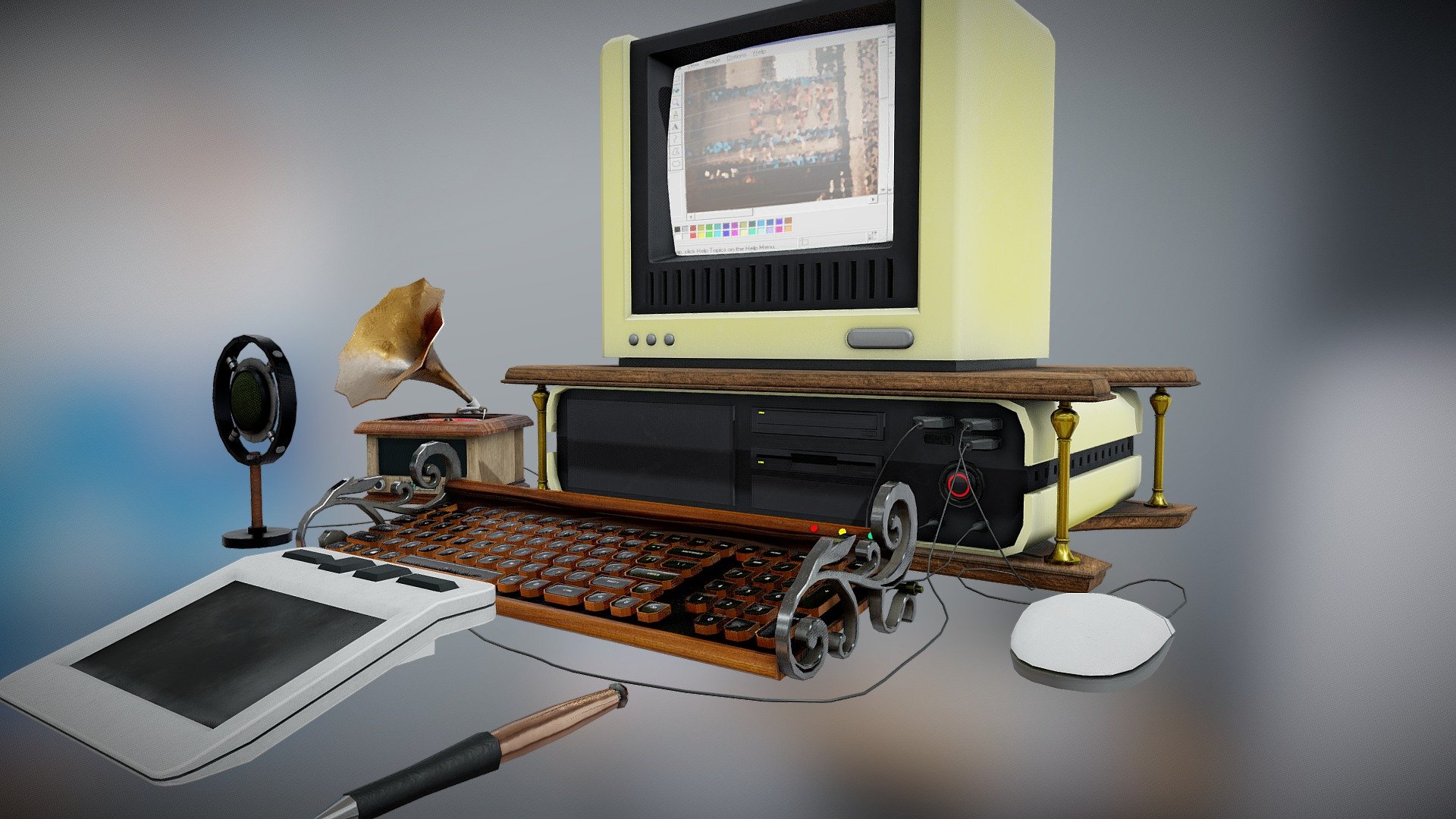 Retro-Inspired Workstation Deskstop - 3D model by ST41D (@staidsprite ...