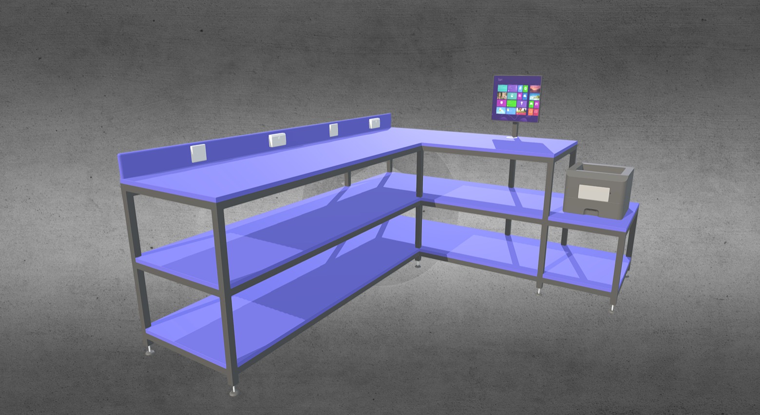 L - Shaped Work Bench SF - 3D model by Norseman Direct Ltd ...