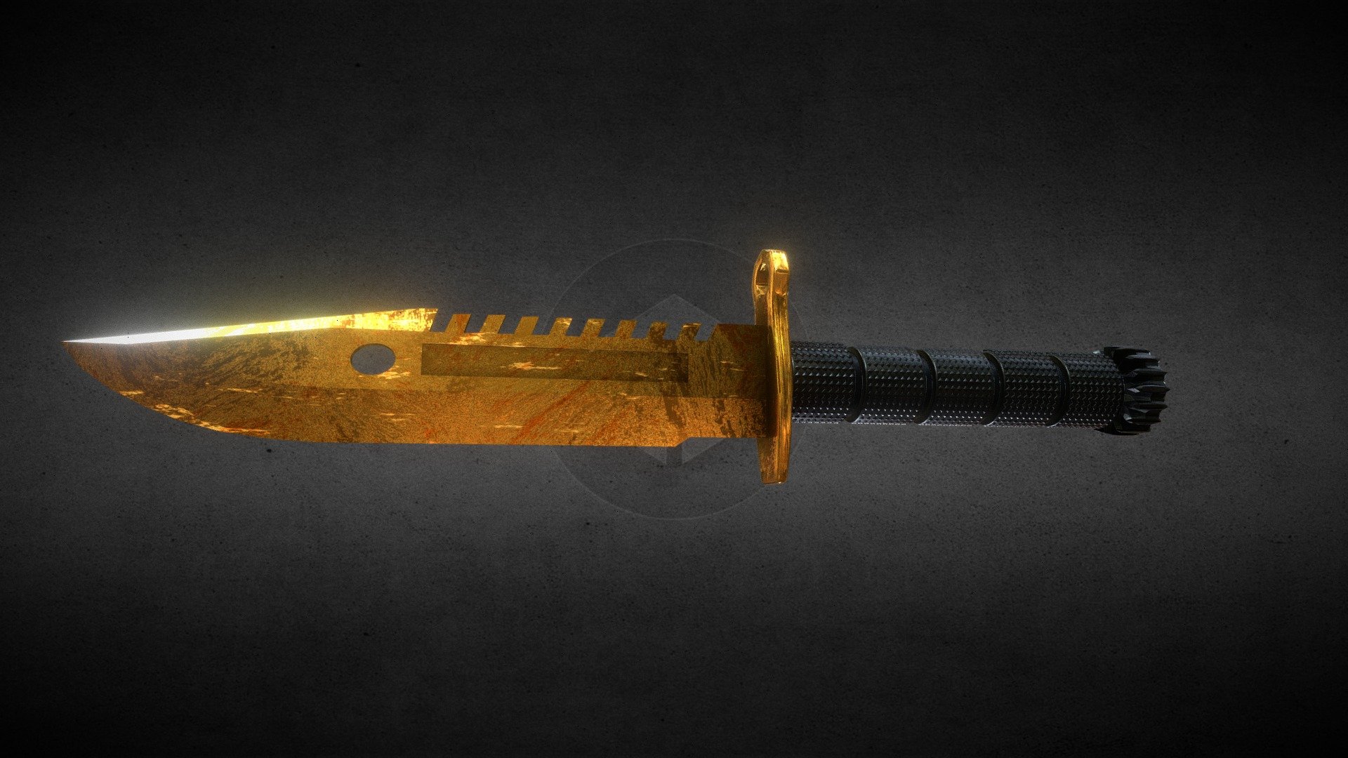 Realistic Gold plated Knife - Buy Royalty Free 3D model by samsid ...