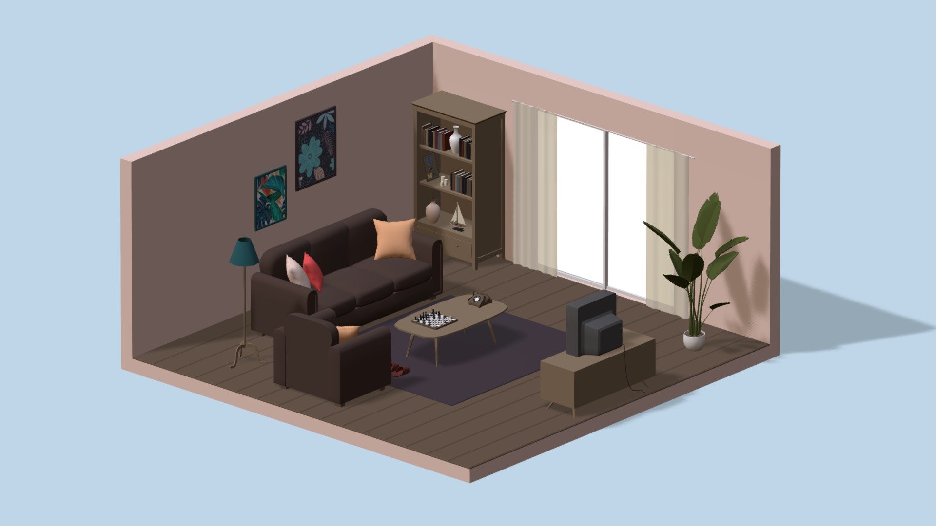 Living room - Buy Royalty Free 3D model by ApprenticeRaccoon [25e26a1 ...