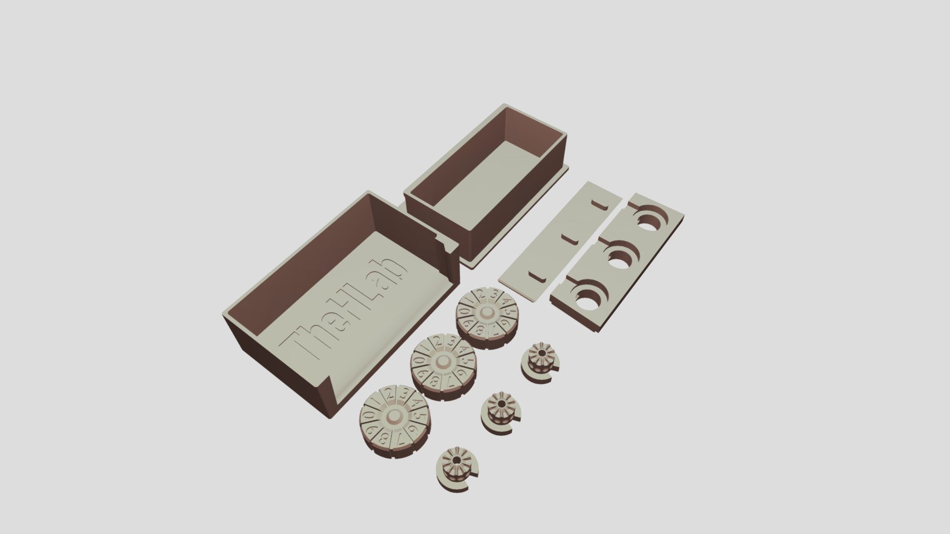 3 Digits safe box - 3D print - Download Free 3D model by thehlab ...