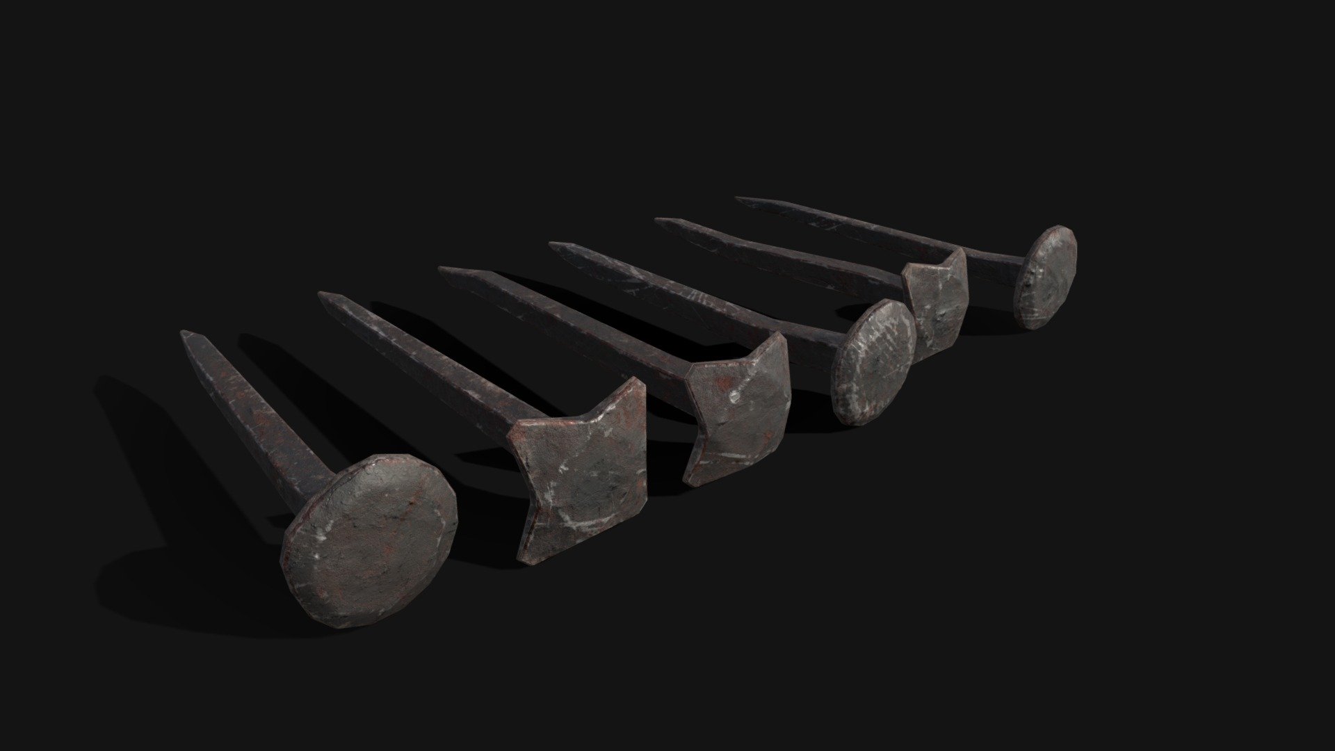 Old Rusty Medieval Nails - Buy Royalty Free 3D model by Clockwork ...