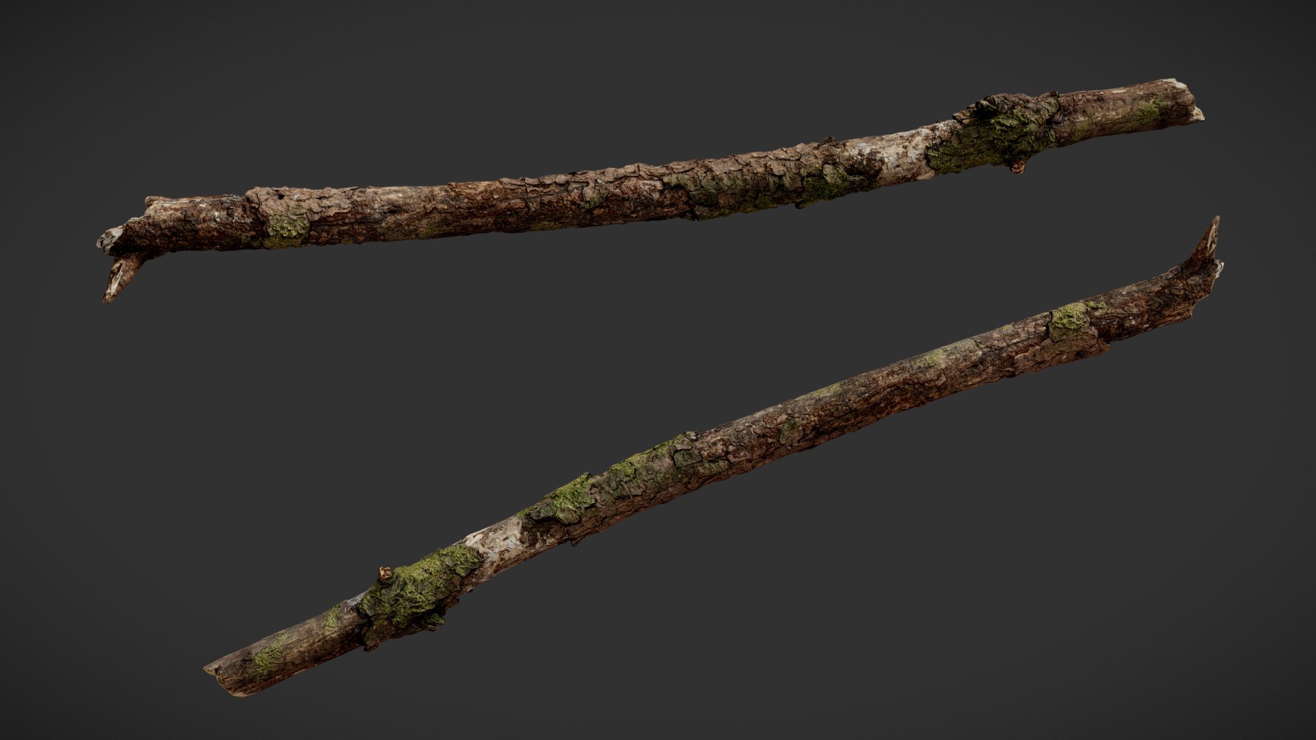 Mossy Rotten Branch Vol.11 (Game-Ready) - Buy Royalty Free 3D model by ...