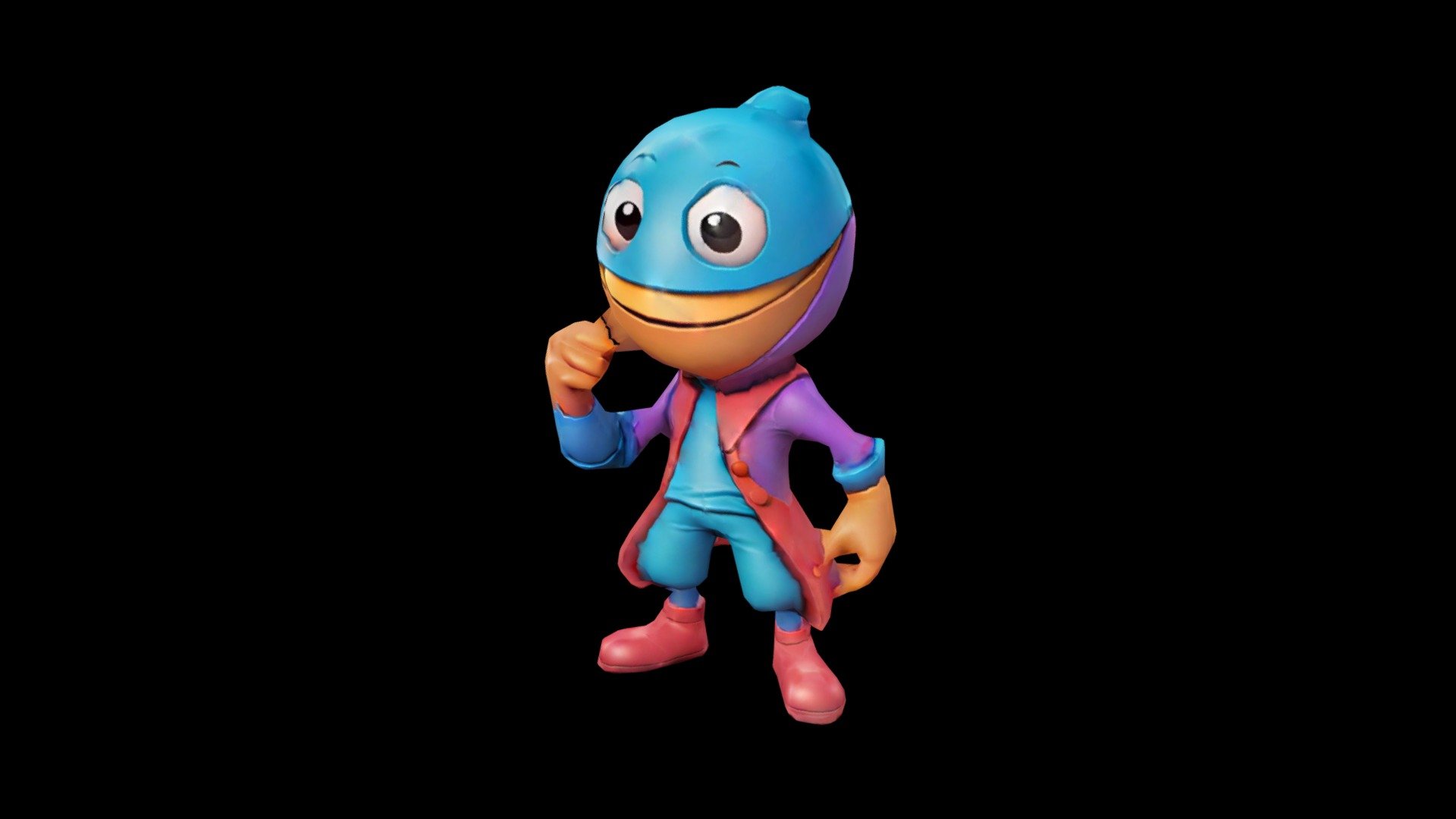 A 3D character in a blue body with a red Cape an - Download Free 3D ...