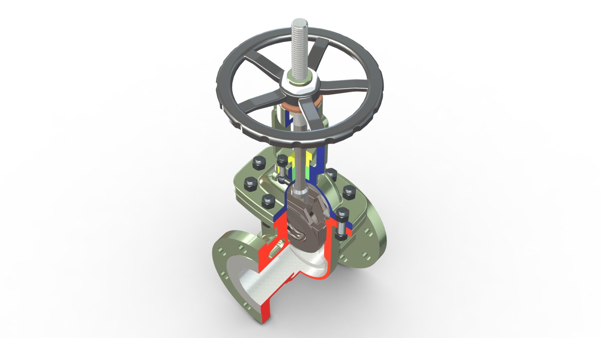 Gate Valve Section Open - 3D CAD model - 3D model by 3D CAD Engineer ...
