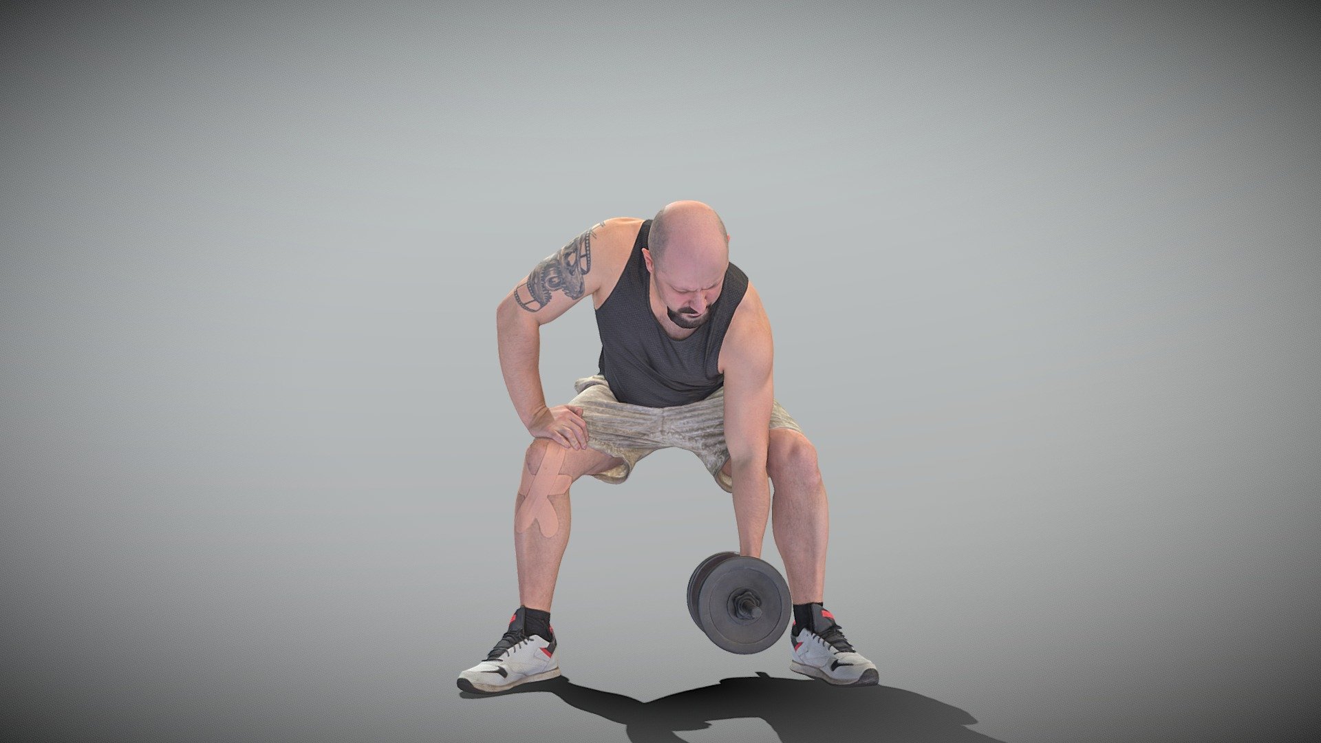 Sporty man training with dumbbell 413 - Buy Royalty Free 3D model by ...