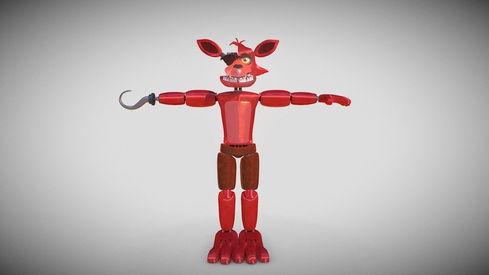 Unwithered Foxy (Half the face is missing) - Download Free 3D model by ...