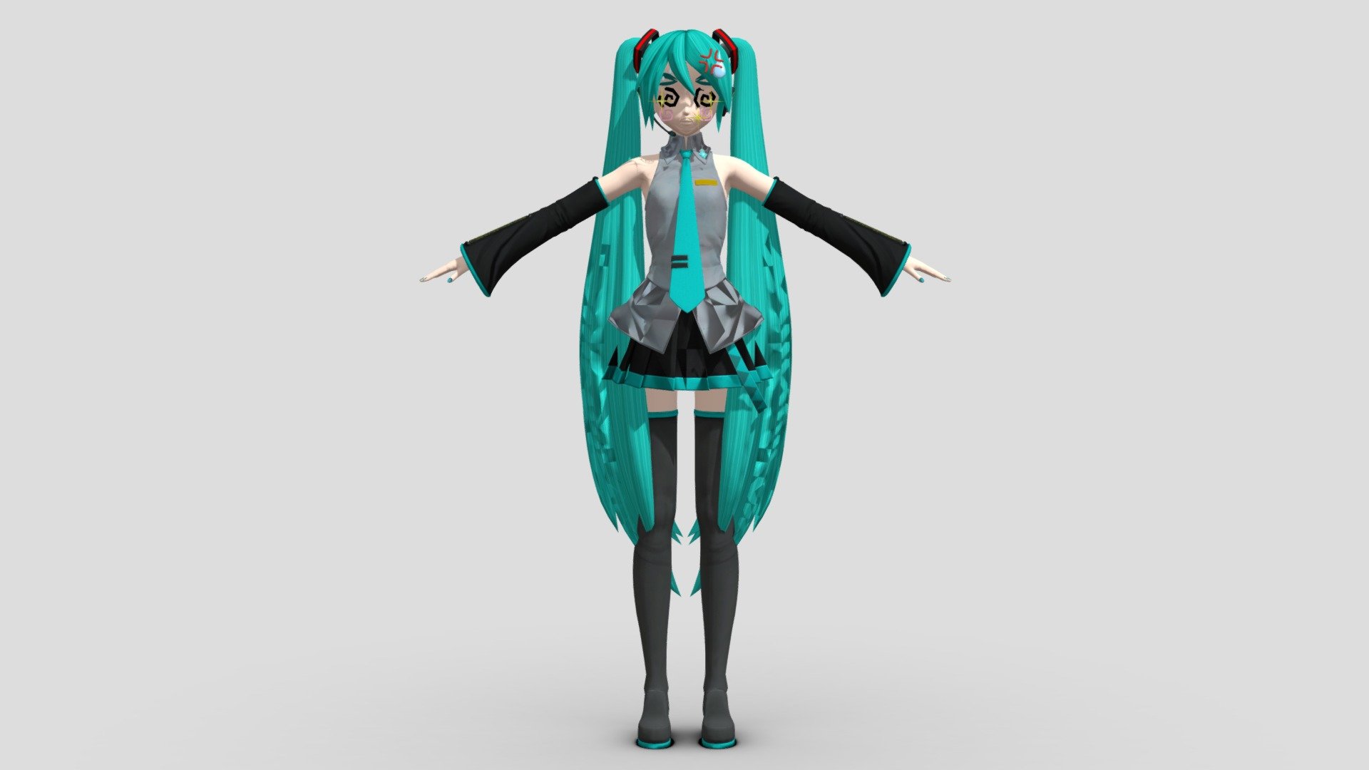 Hatsune Miku (default, Mega39) - Download Free 3D model by 雨宮レン ...