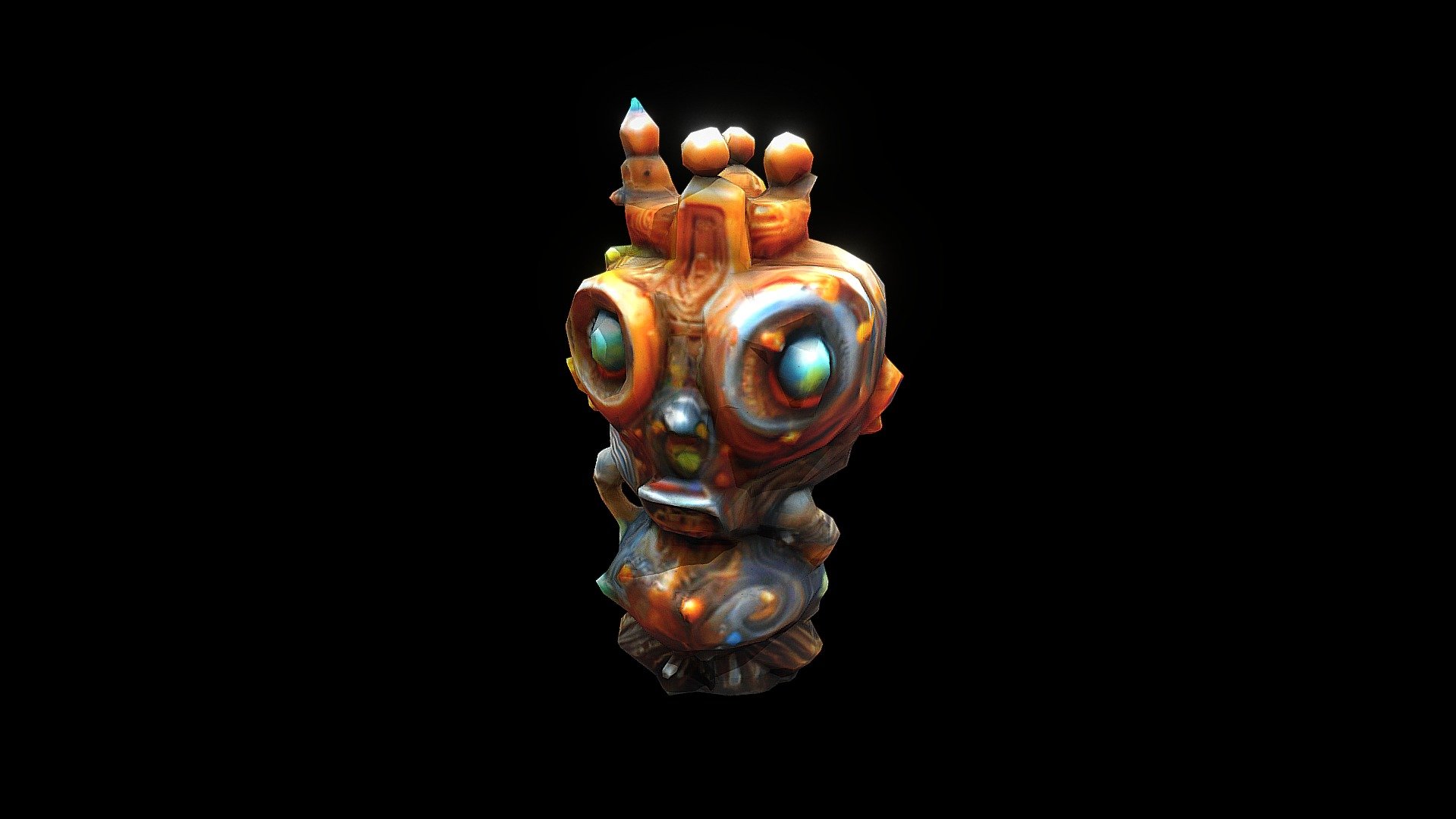 a colorful sculpture with the letter d on it - Download Free 3D model ...