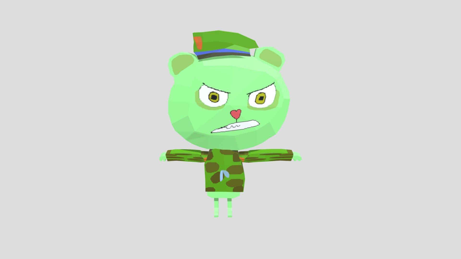 Fliqpy (Happy Tree Friends) PS1 Style - Download Free 3D model by ...