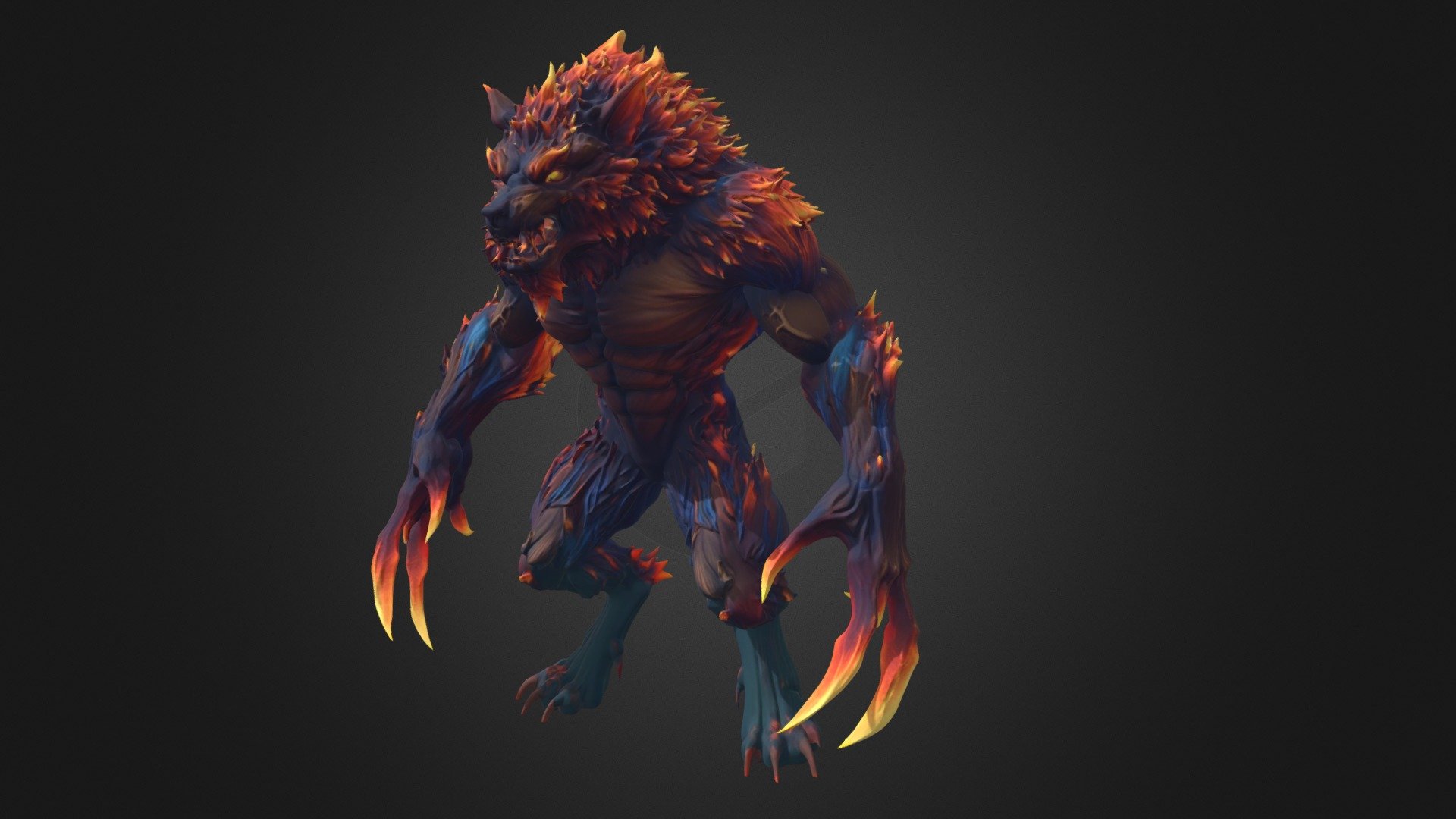 Savage Werewolf Monster | Giant Claws Horror - Download Free 3D model ...