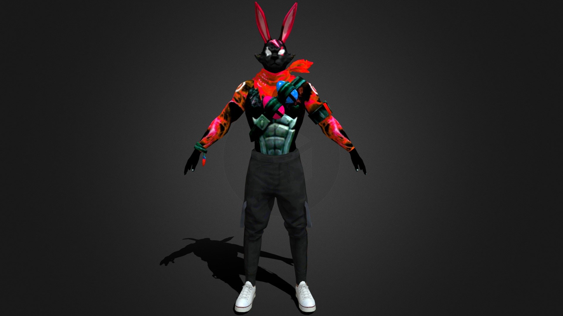FREE FIRE RED BUNNY BUNDLE BY FFXN Download Free 3D Model By FFXN