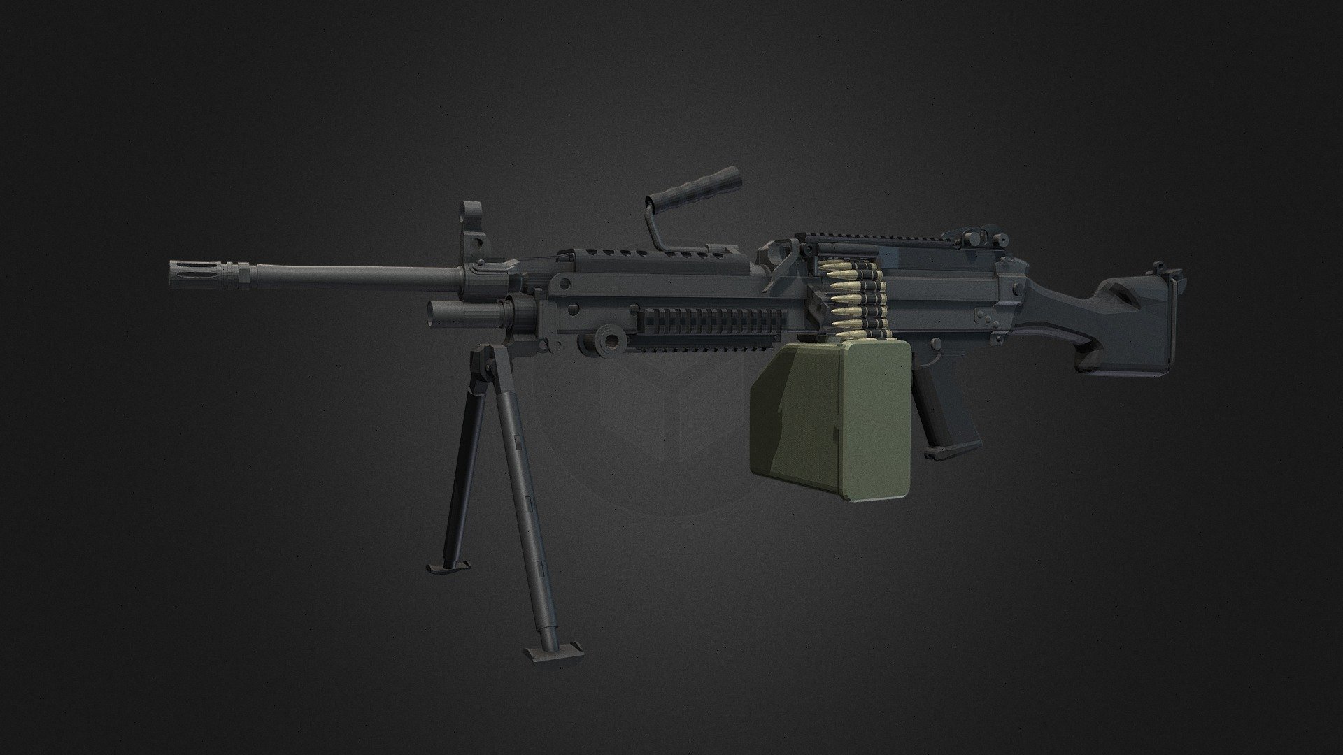 M249 machine gun new - 3D model by RJLStudio (@J185) [26386df] - Sketchfab