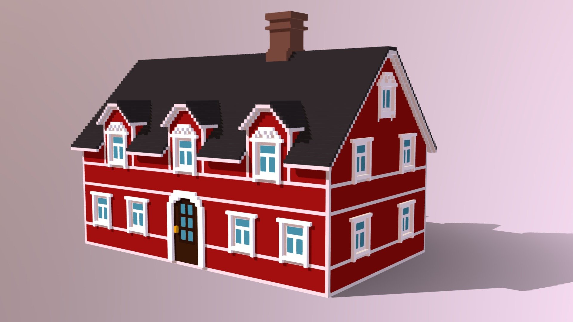 House - color:Red - 3D model by CyberMageF10wer [263b0a1] - Sketchfab