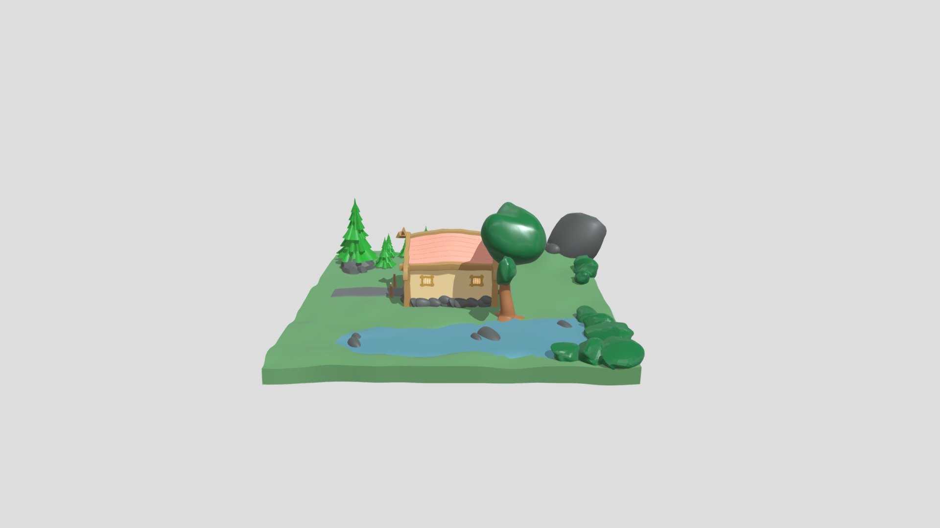 3D Game asset environment - small house - 3D model by atowahayato ...