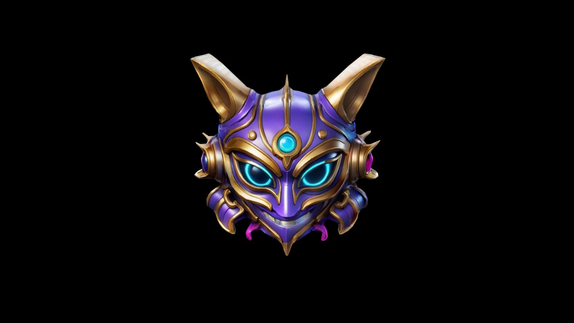 A cat-themed Fortnite mask with glowing blue eye - Download Free 3D ...