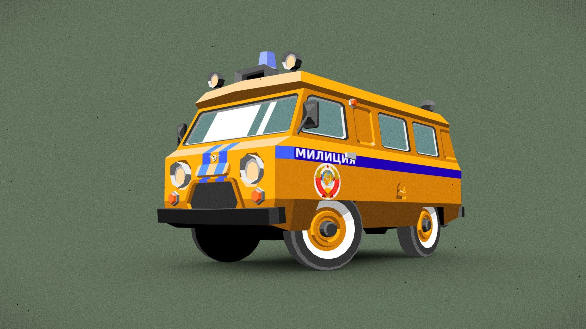 Classic Militia Van from 1960s - Buy Royalty Free 3D model by ...