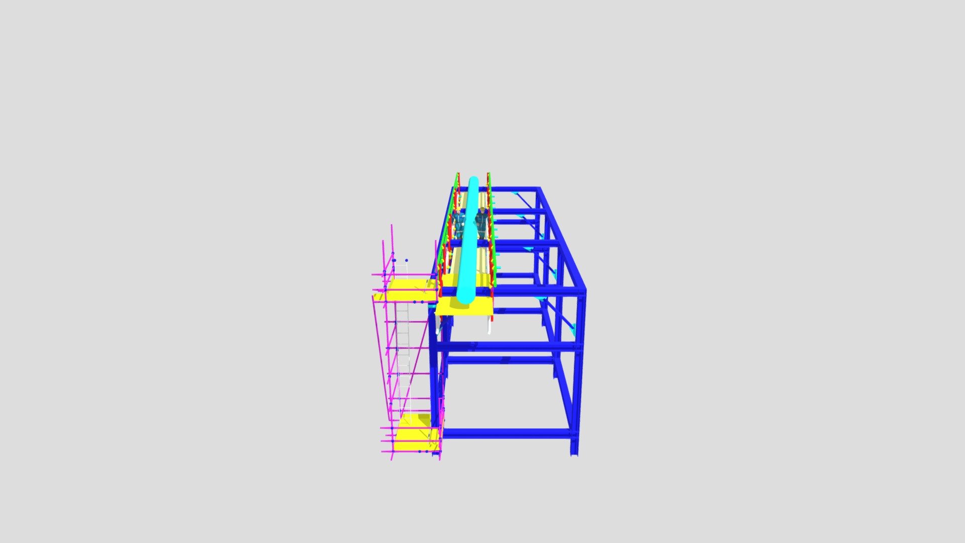 rack with unit beam with the steel bracing - 3D model by mostafa ...