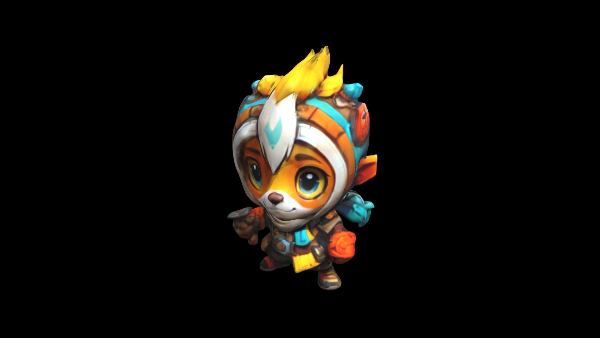 "Colorful and fierce battle warrior cartoon char - Download Free 3D ...