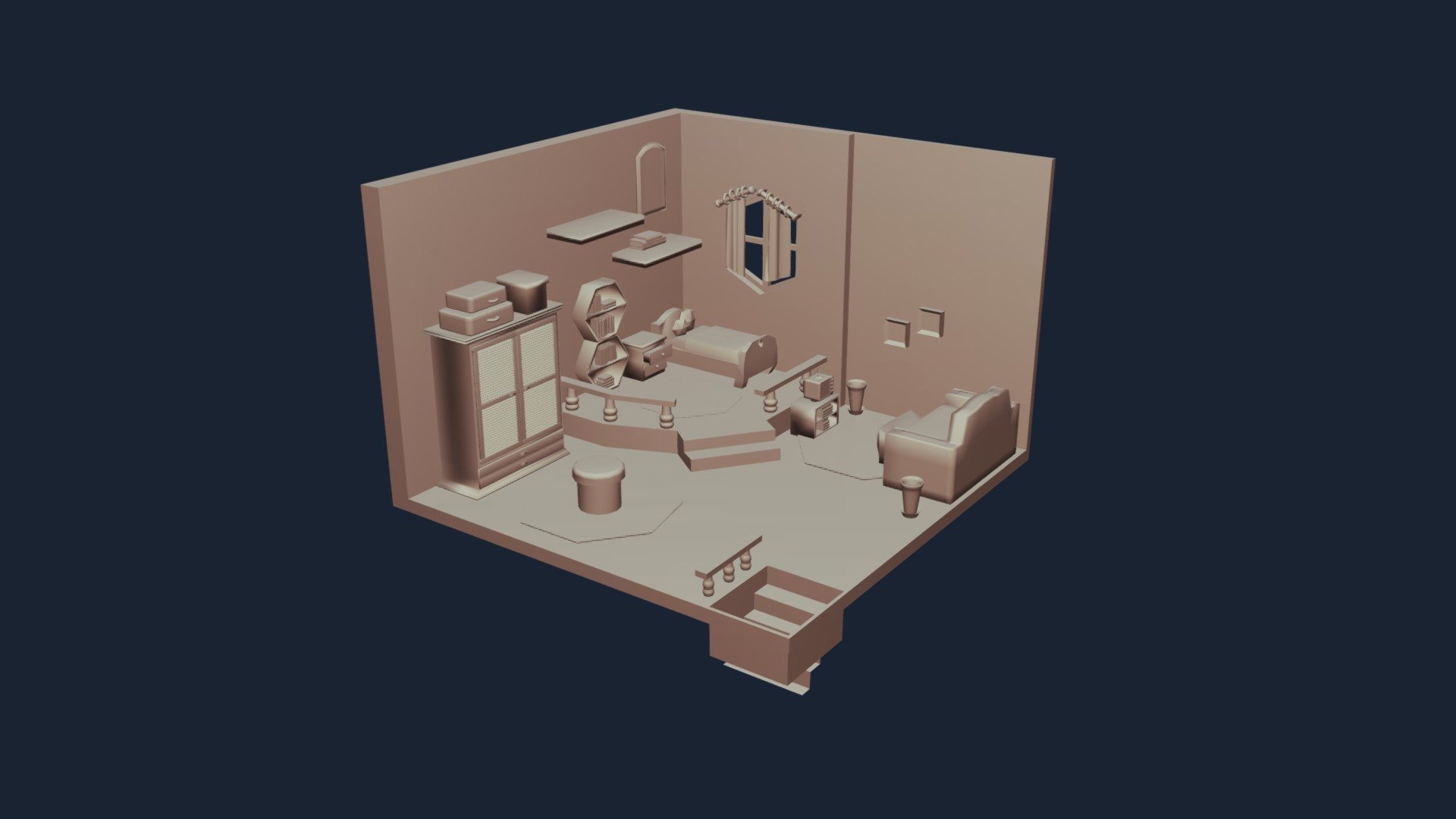 Single Room modelled in 1 day with Maya - 3D model by Merve Cagla ...