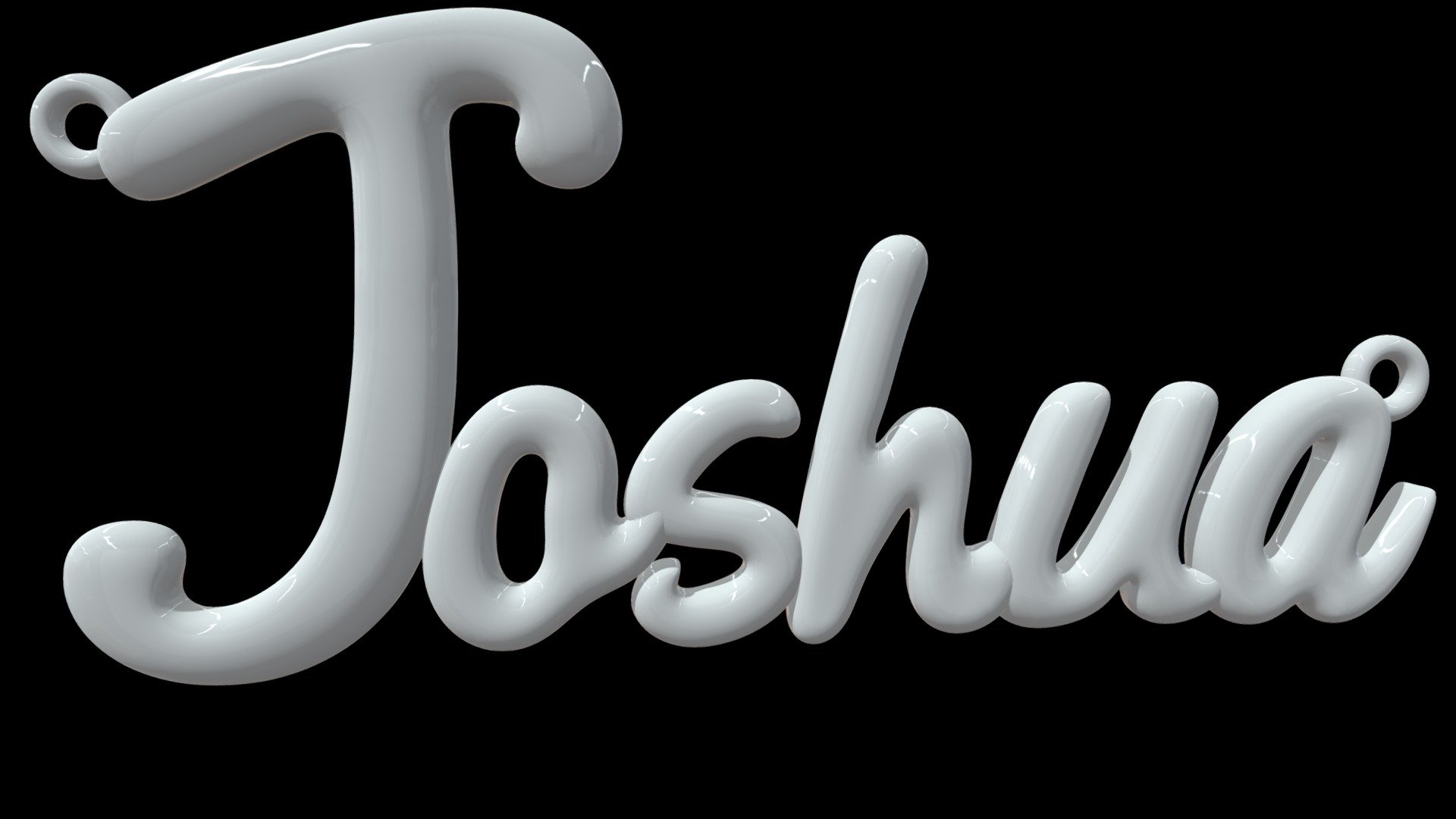 Joshua Shiny Surface Jewelry Font Necklace-JDS-B - 3D model by ...
