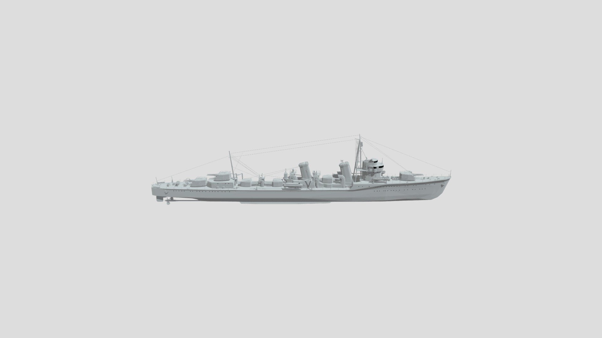 Japanese Destroyer Fubuki - Download Free 3D model by kriss50 [265fd07 ...