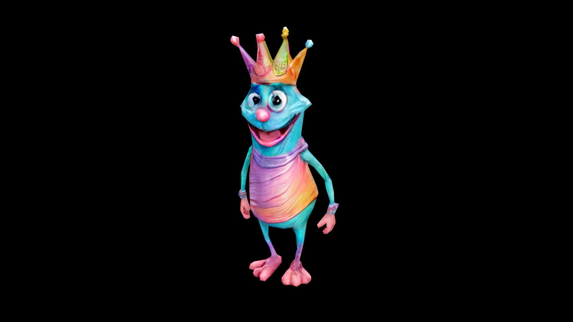"Cartoon character, a fuzzy blue monster with la - Download Free 3D ...