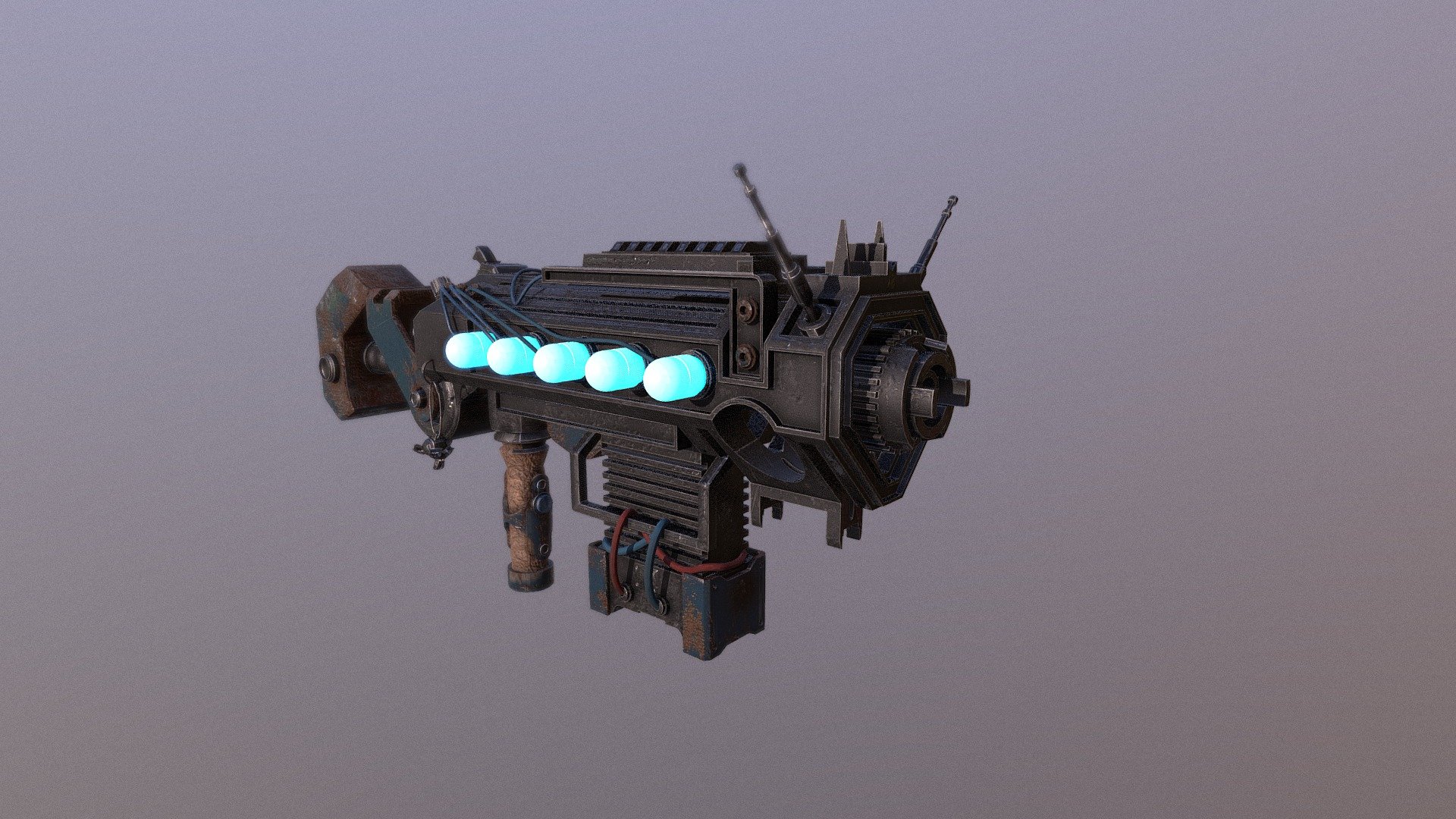 Rusty futuristic gun - 3D model by biagioniivano [266badb] - Sketchfab