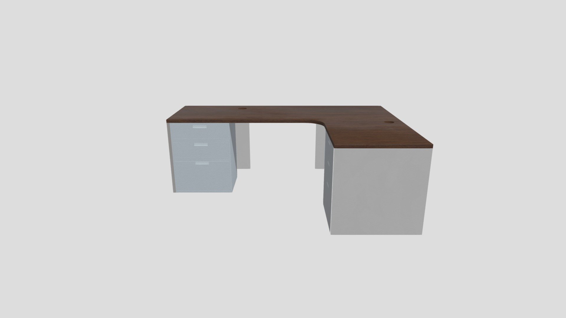 Muwanga Modern L-shaped Desk With Cabinet - Download Free 3D model by ...