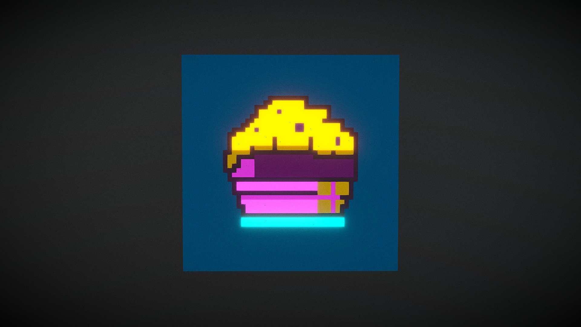 neon sign board Pixel Cake - Download Free 3D model by alina_dreiman ...
