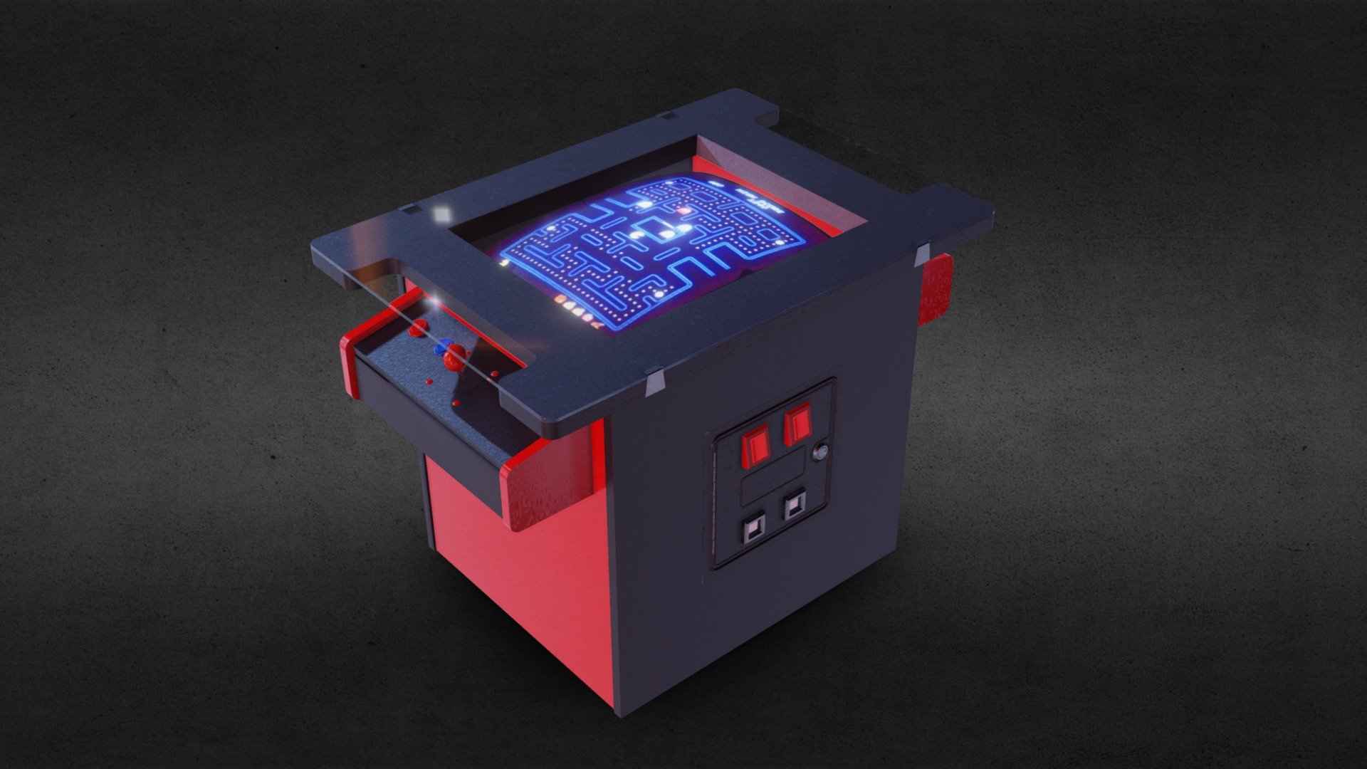 Retro Arcade Machine Cabinet - Buy Royalty Free 3D model by ...