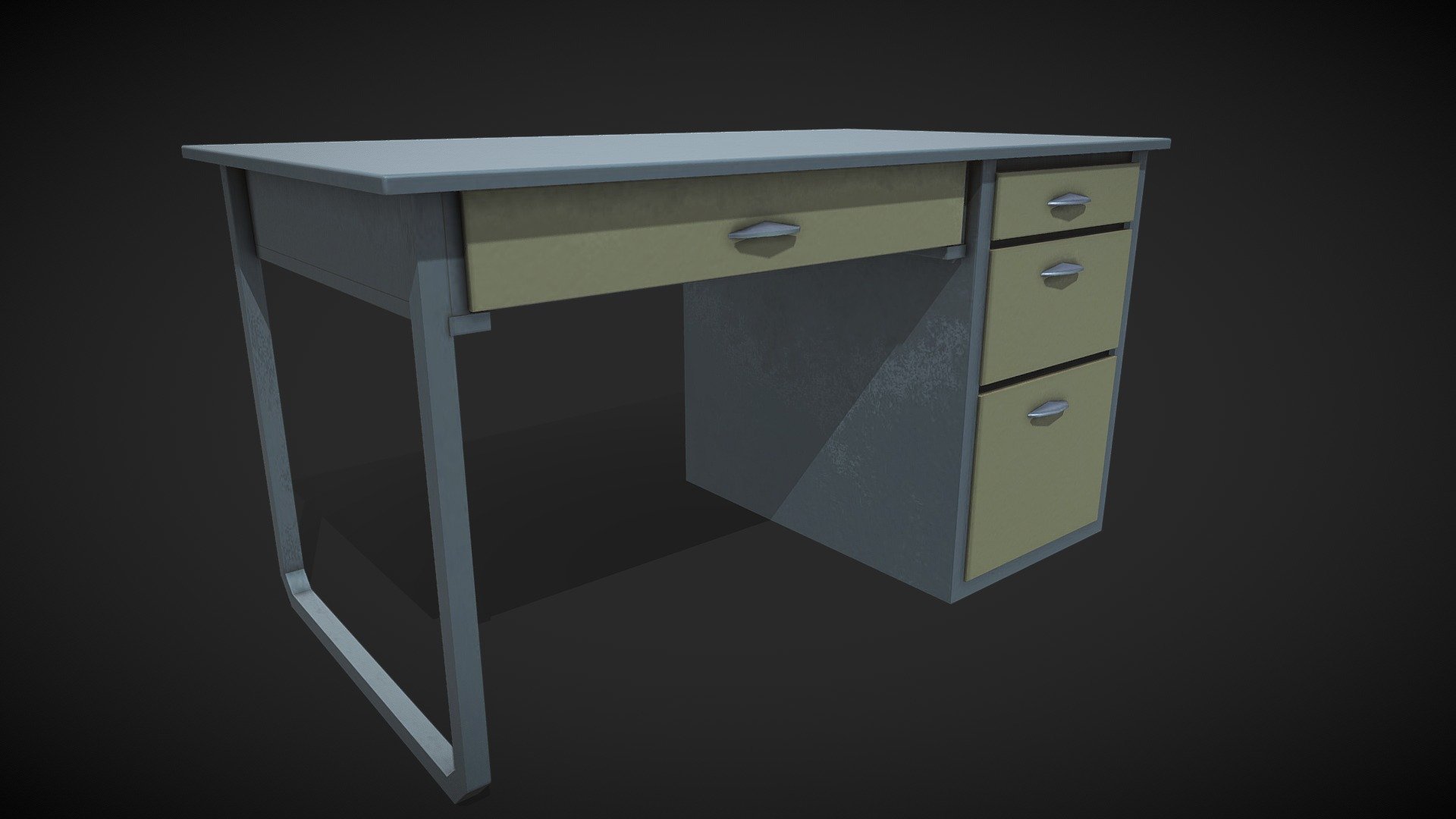Office desk metallic - 4MB - Download Free 3D model by Mehdi Shahsavan ...