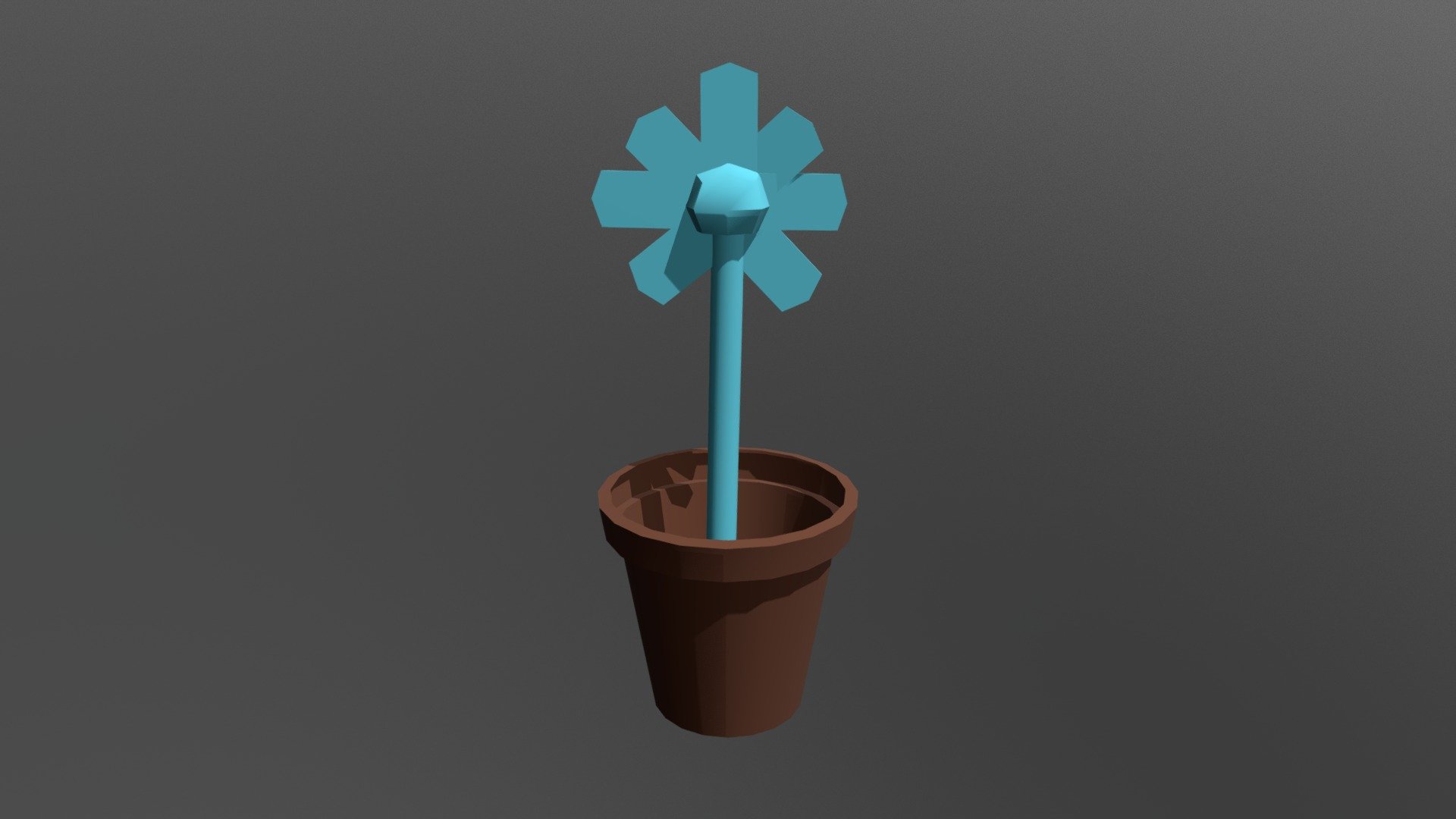Flower Pot With Blue Flower - 3D model by medrano54 [26804a2] - Sketchfab