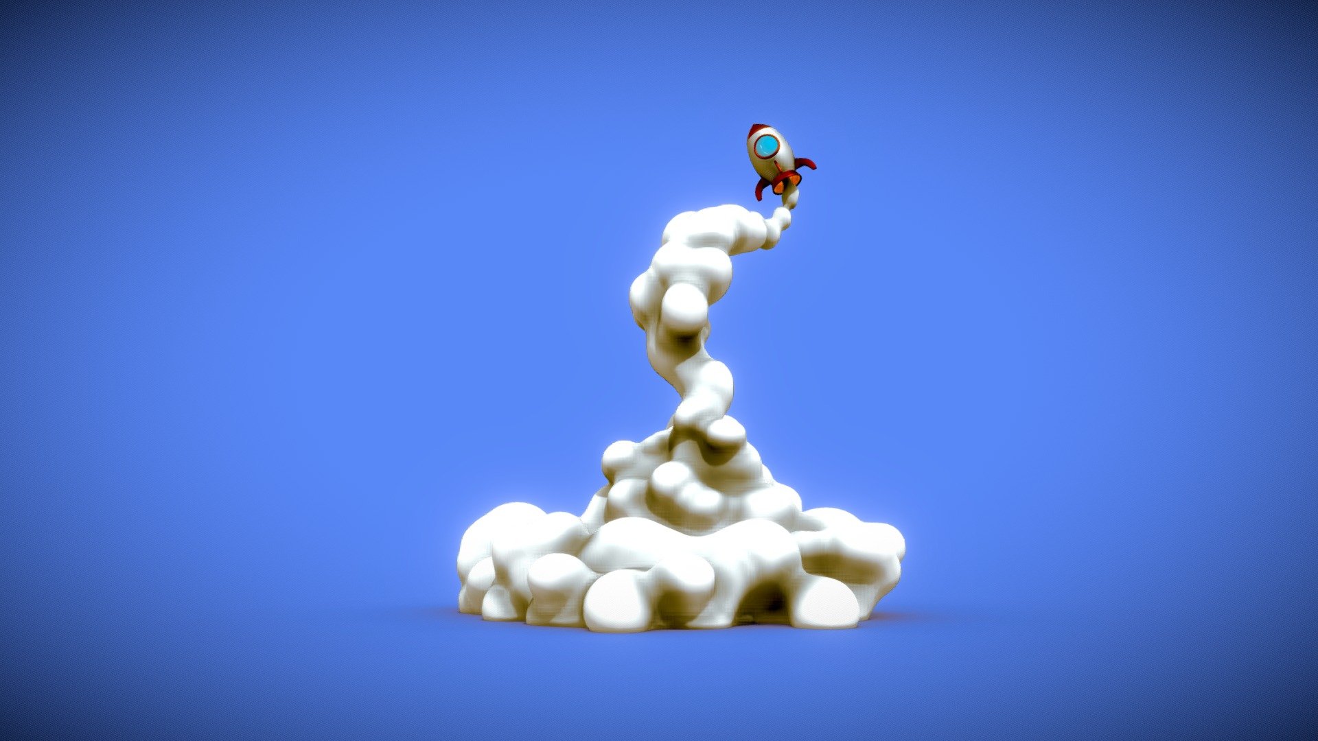 Cartoon Rocket Lanching with Smoke - Buy Royalty Free 3D model by Toon ...
