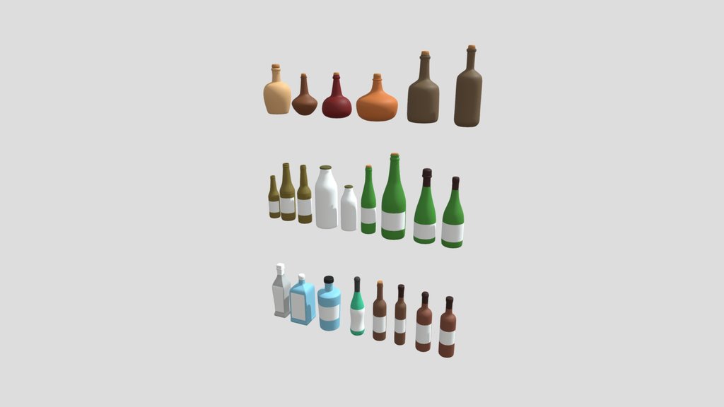bottle - A 3D model collection by yin_ouo - Sketchfab