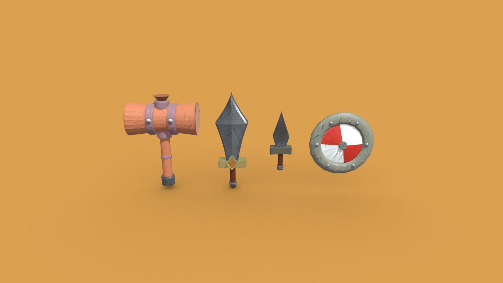 Medieval weapons - 3D model by Andreu_Nosas [26a2825] - Sketchfab
