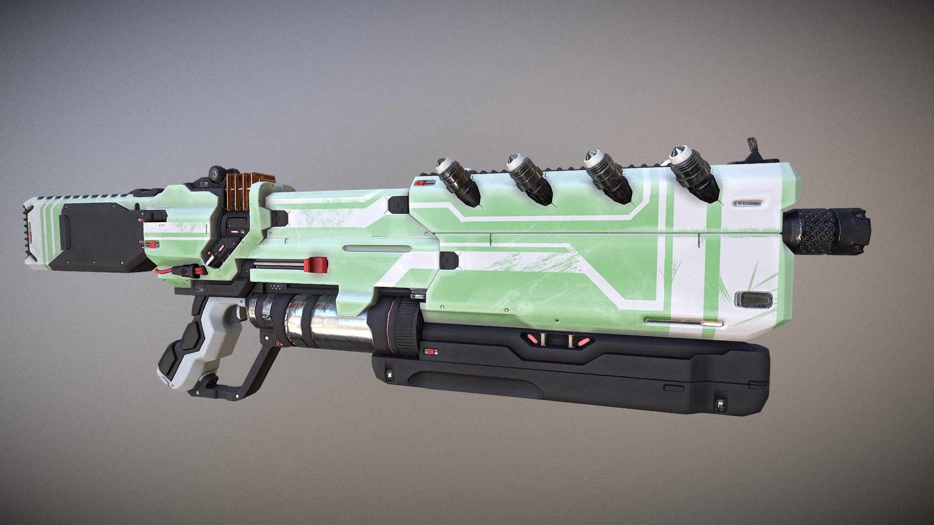 Futuristic Assault Rifle - 3D model by Positivity [26a8470] - Sketchfab