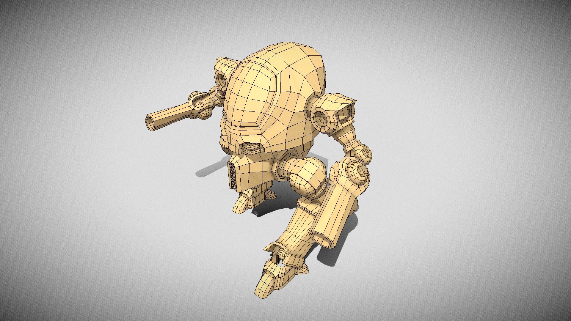 Low Poly Mech Walk Cycle - 3D model by Arcadeous Phoenix (@arcadeous3d ...