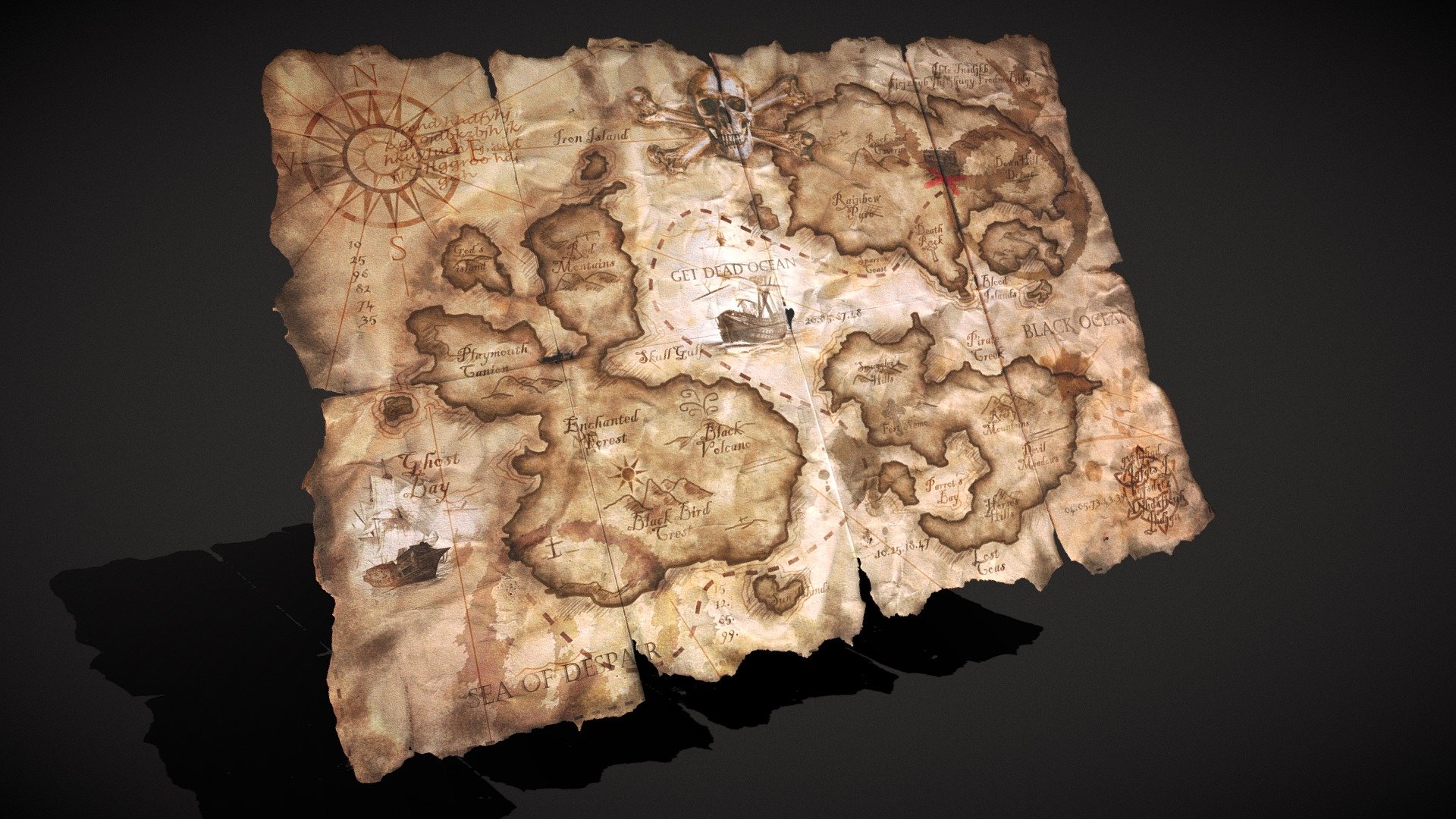 Folding Animated Treasure Map - Buy Royalty Free 3D model by ...